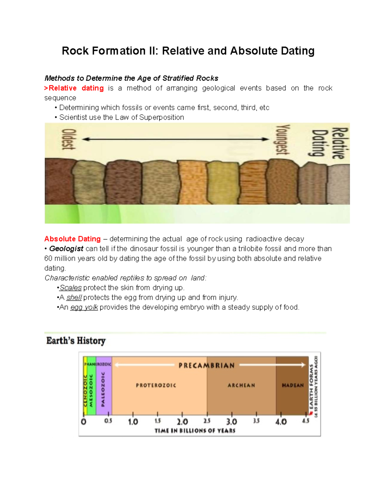 Rock Formation II: Relative & Absolute Dating Methods Explained - Studocu
