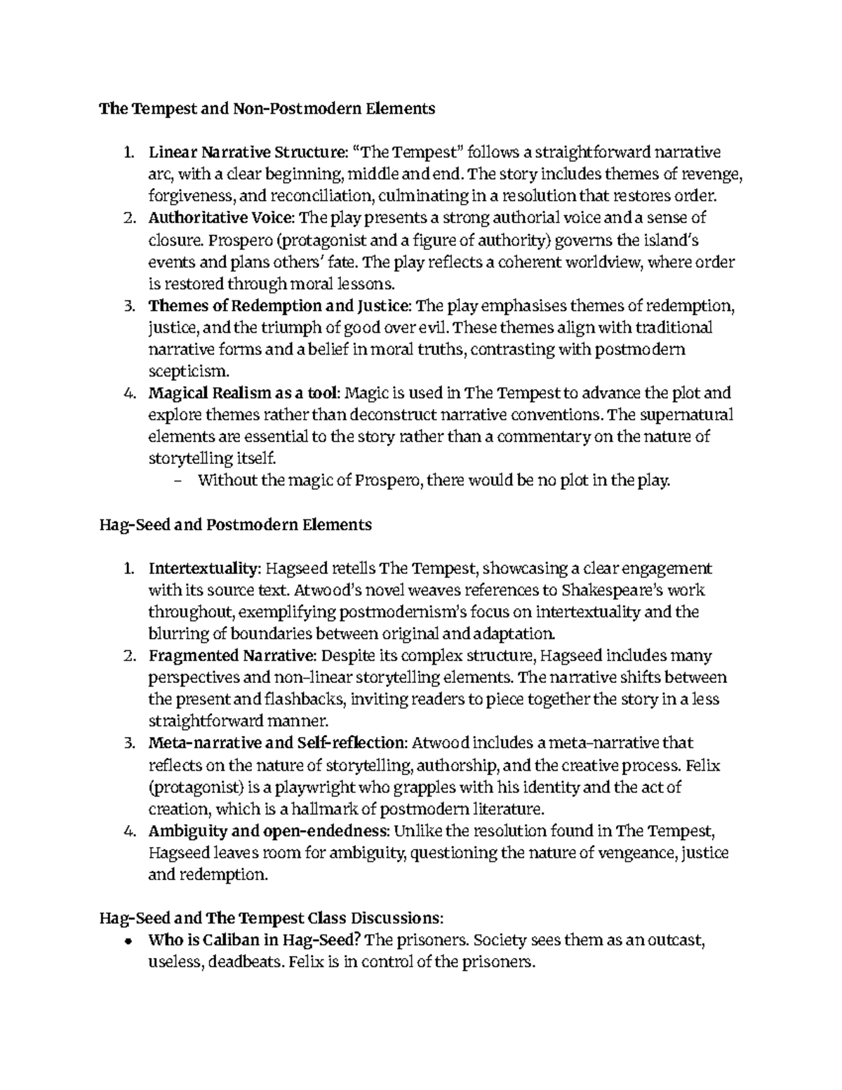The Tempest Hagseed Themes Of Power Revenge And Redemption Studocu
