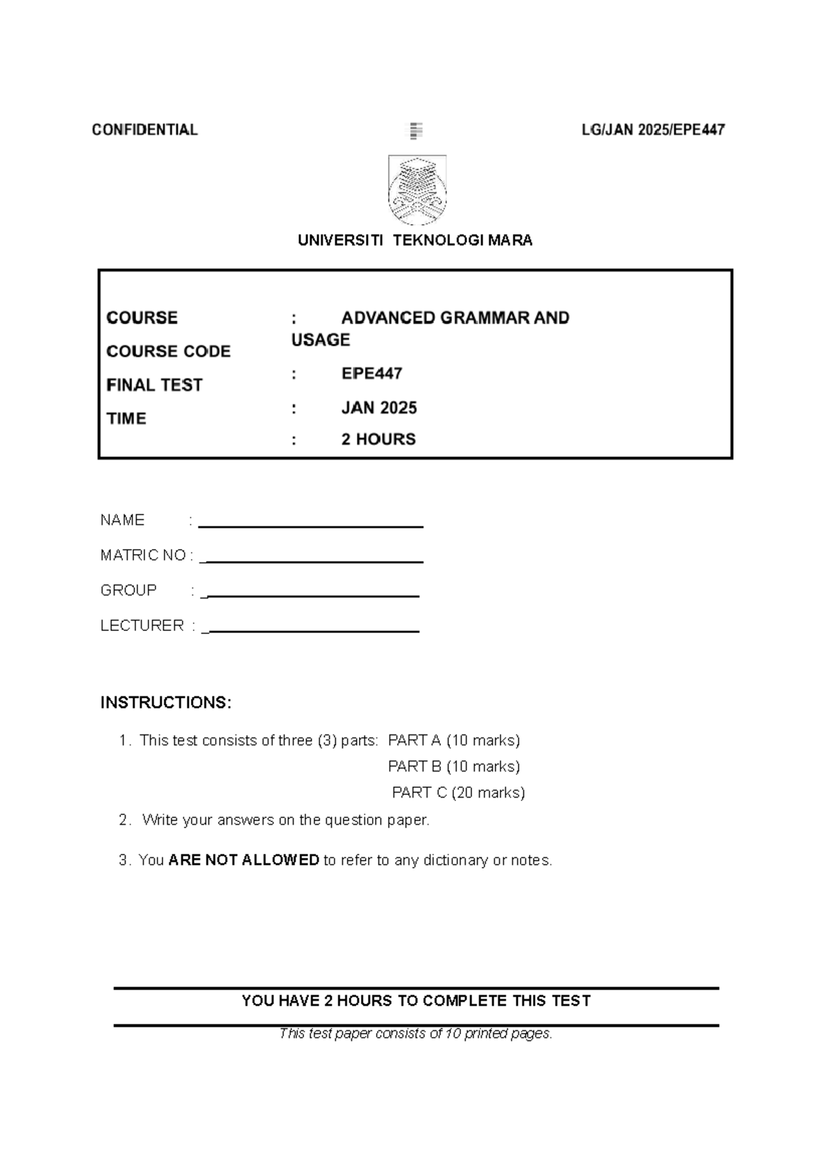 EPE447 Final Test Sample B: Climate Change & Digital Nomads - Studocu