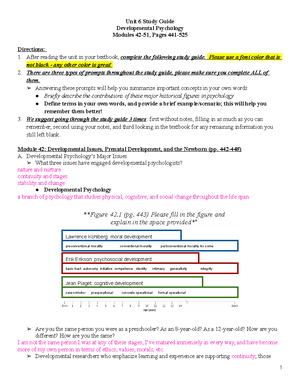 Psych study guide - Covers modules 26-30 - UNIT 4 CONTENT Module 26 ...