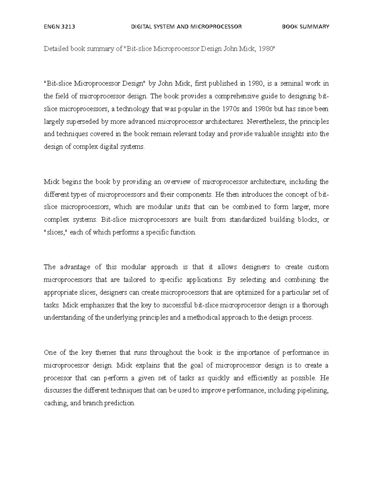 Detailed book summary of Bit-slice Microprocessor Design - The book ...