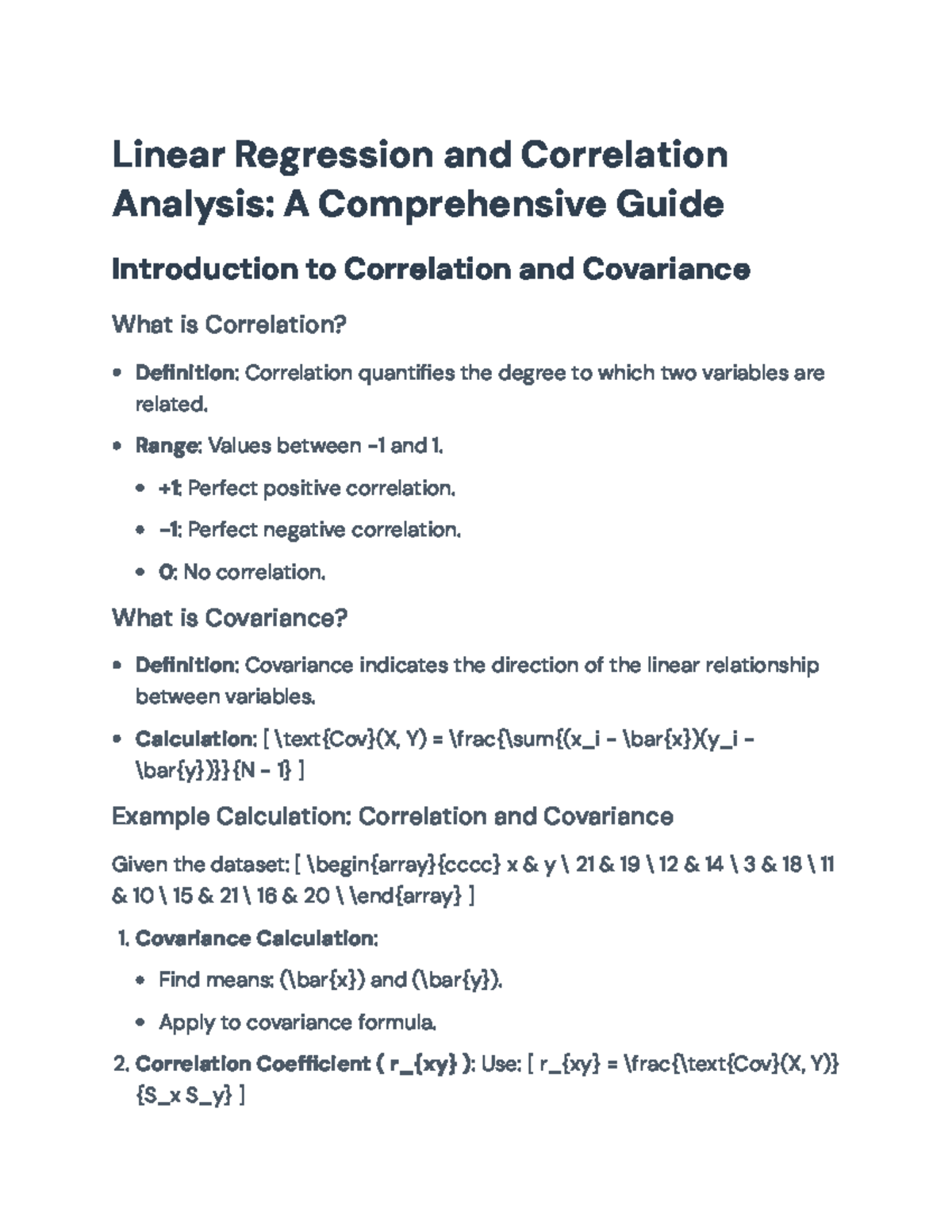 Linear Regression and Correlation Analysis: A Comprehensive Guide ...