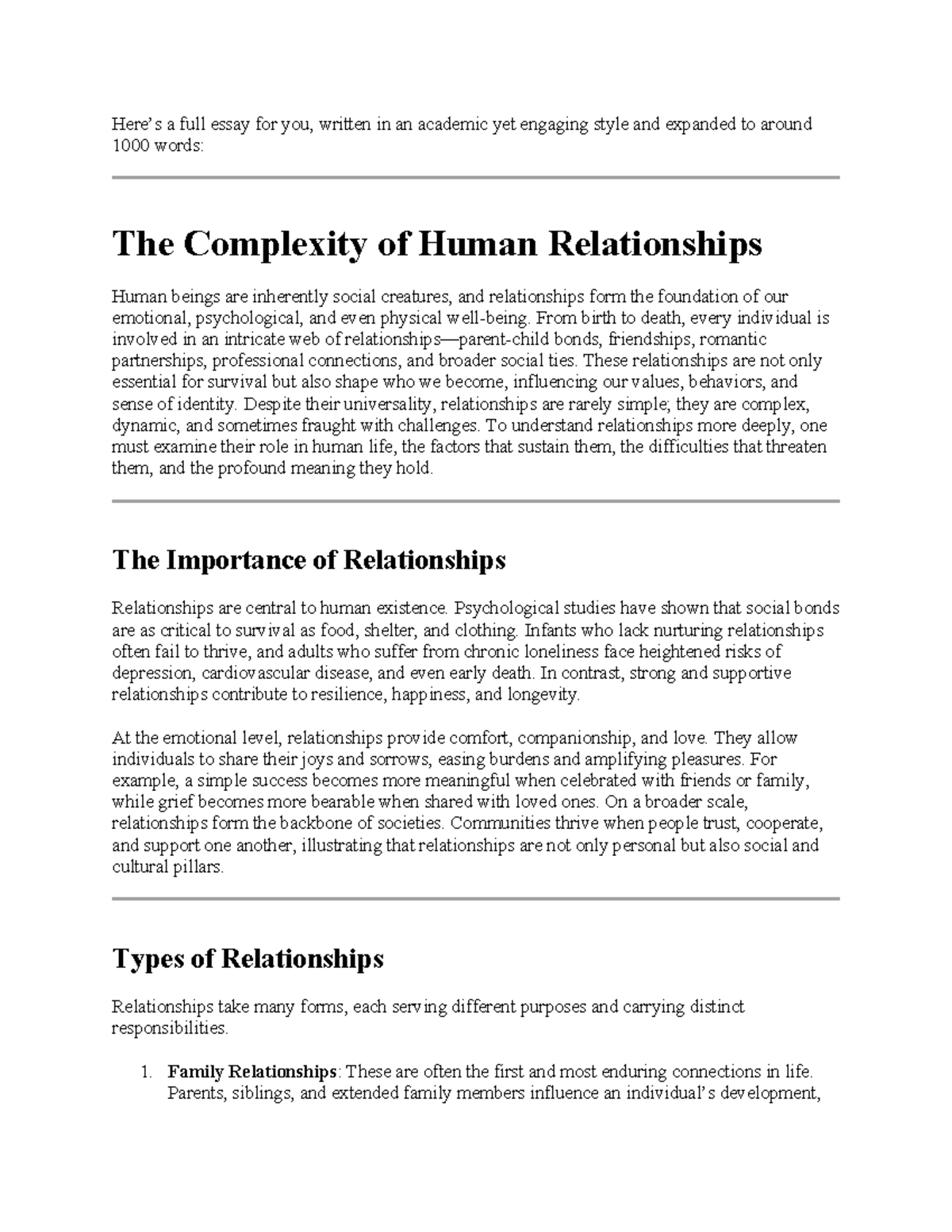 The Complexity of Human Relationships: An In-Depth Essay on Connections ...
