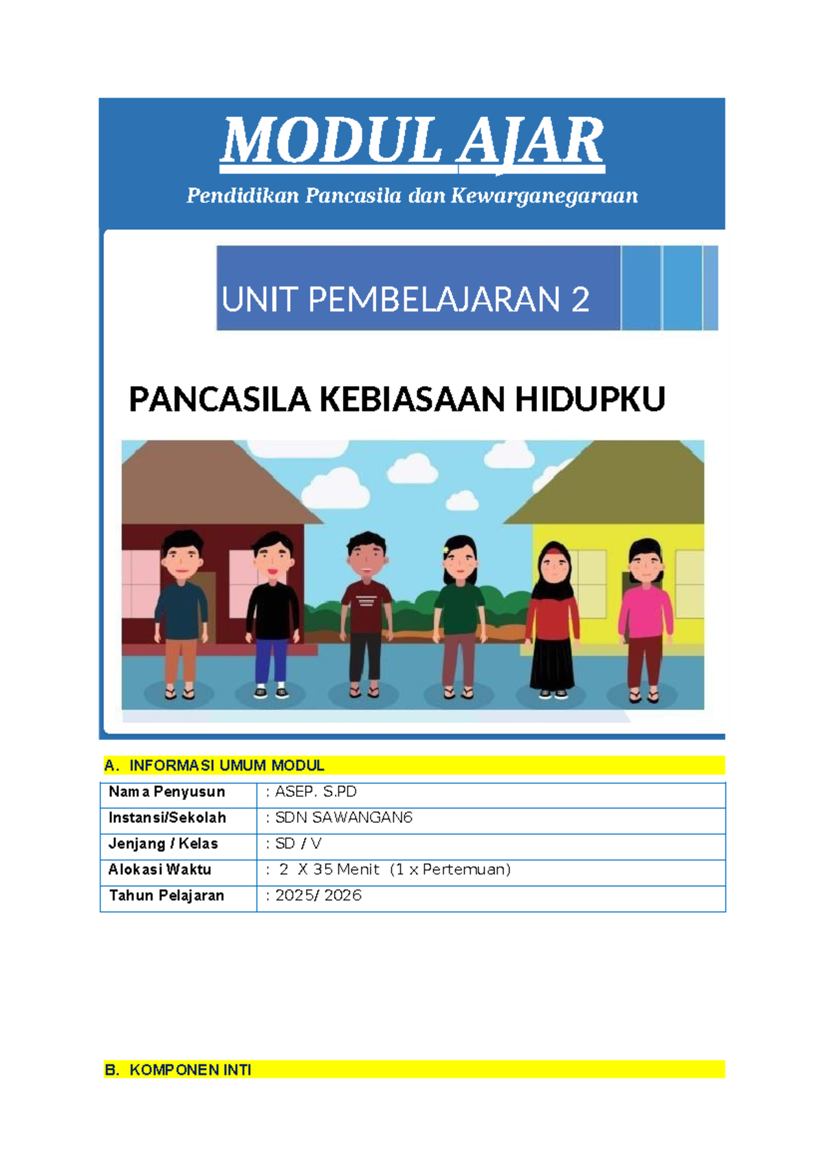 Modul AJAR Pendidikan Pancasila Kelas 5: BAB 2 Pembelajaran - Studocu