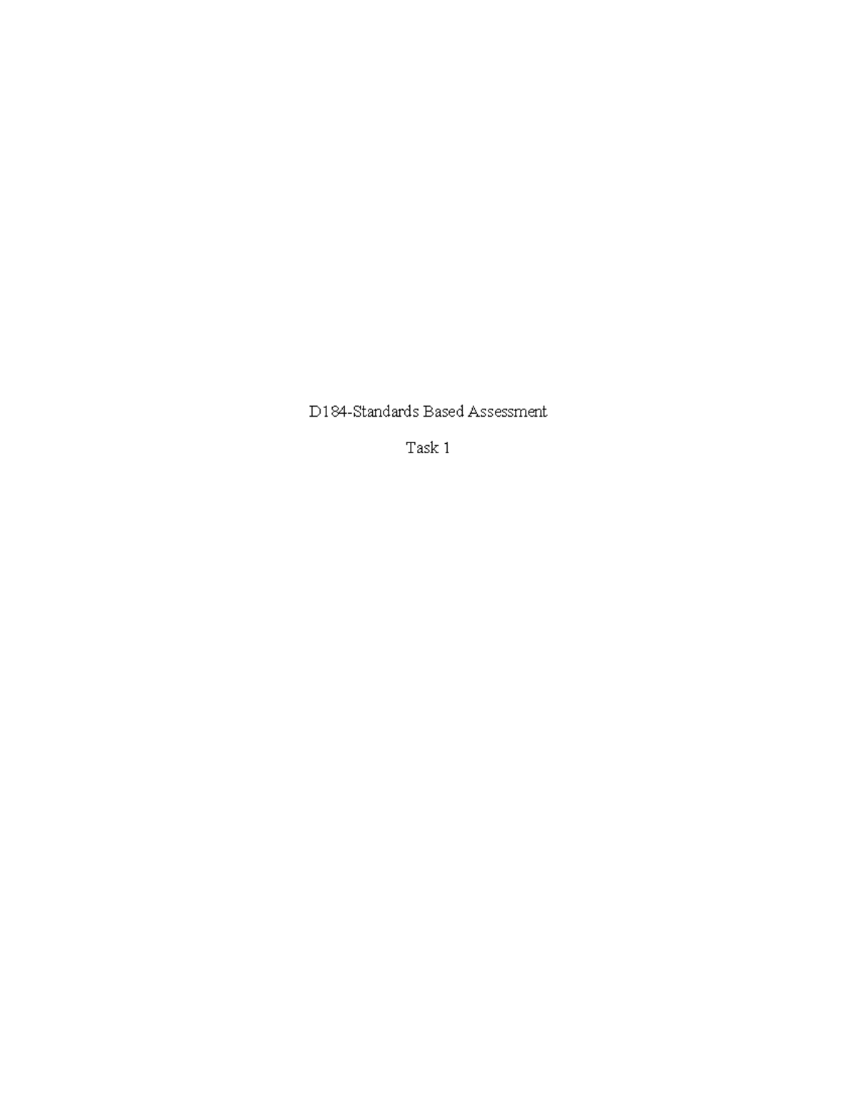 D184 - Math Assessment Task 1: Classifying and Counting Objects in K ...