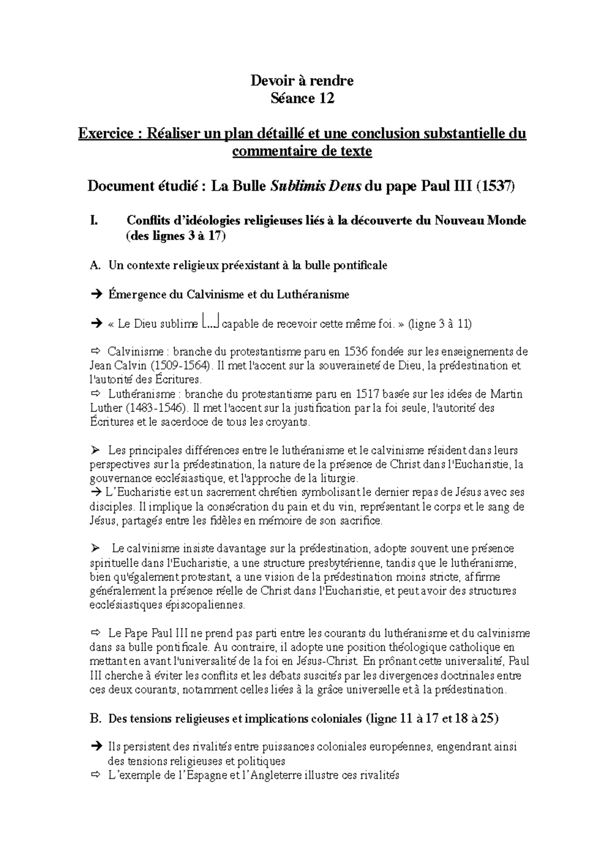 Devoir à rendre séance 12 - Devoir à rendre Séance 12 Exercice : Réaliser un plan détaillé et ...