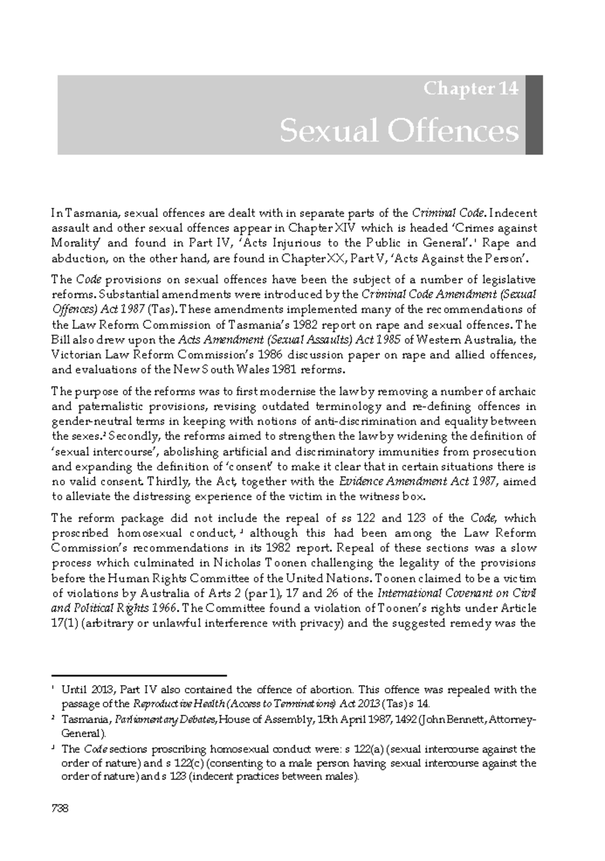 Chapter 14: Sexual Offences in Tasmania - Legal Reforms and Definitions - Studocu