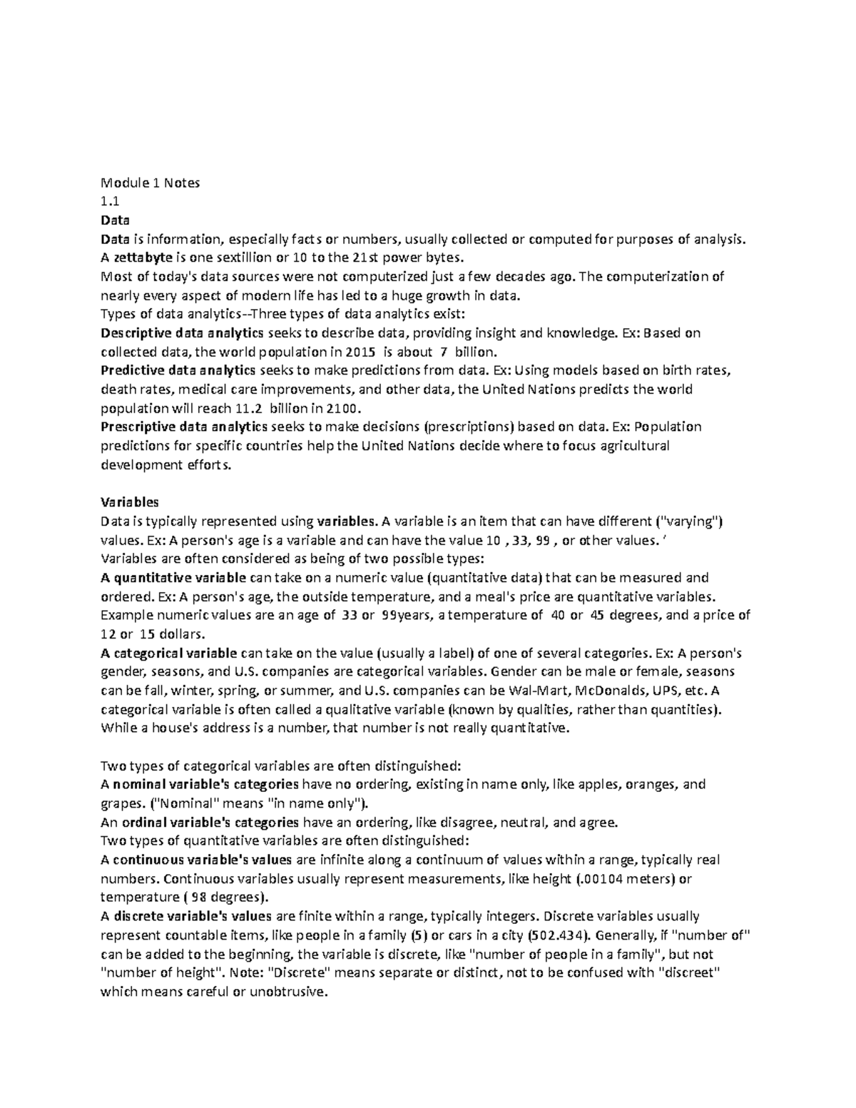 MAT240 Module 1: Data Analytics and Visualization Notes - Studocu