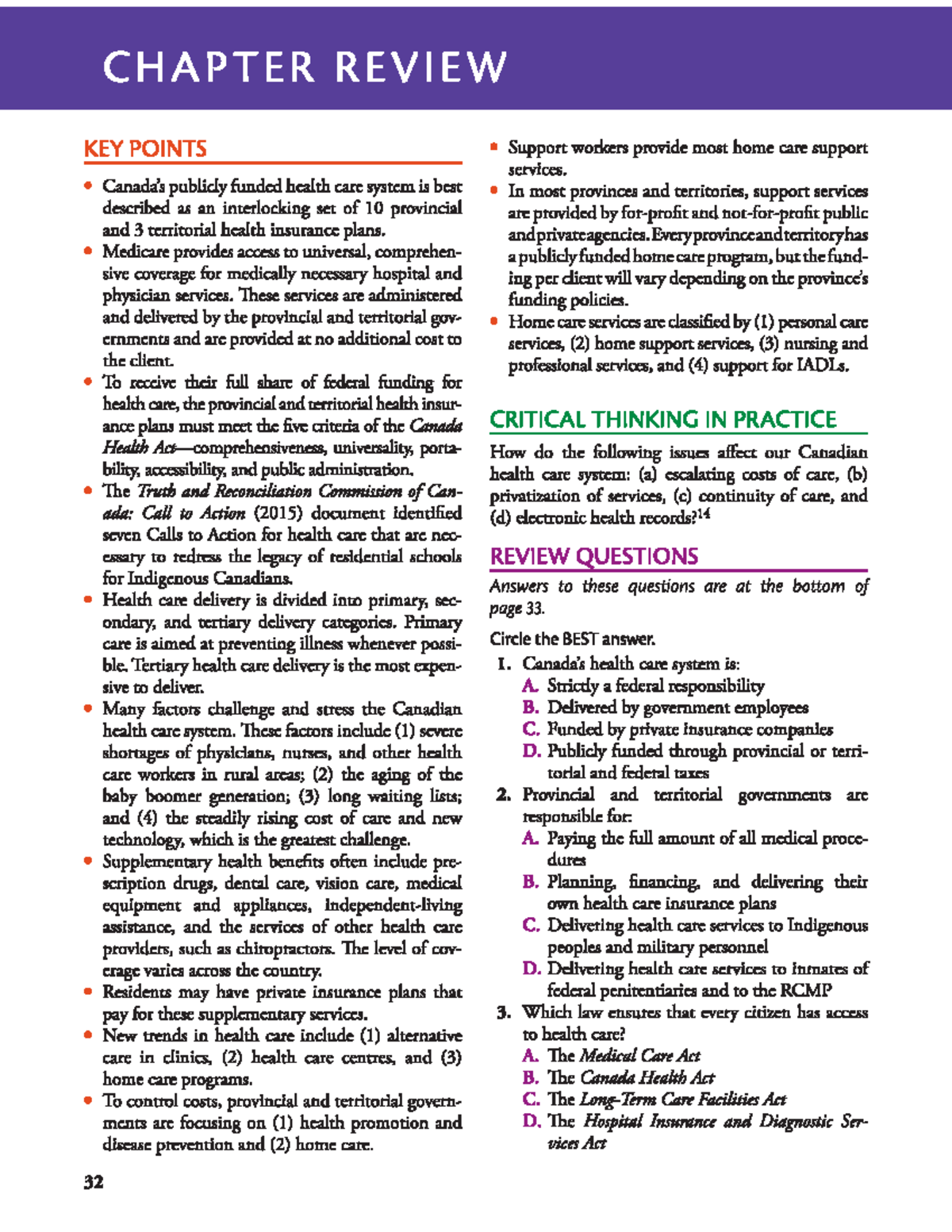 PSW 2 CHAPTER REVIEW: Key Points & MCQs with Answers - Studocu