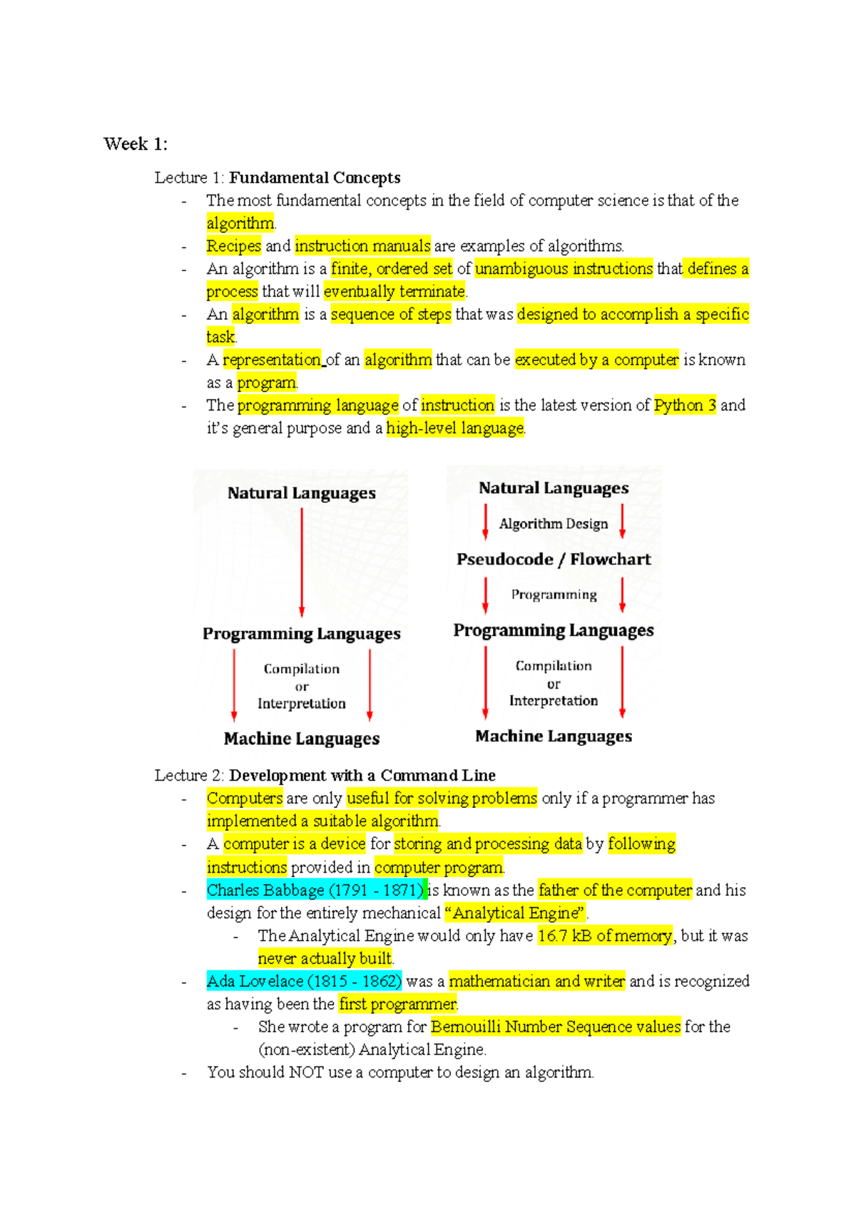 Week 1 Lecture Notes - Comp 1405: Fundamental Concepts & Commands - Studocu