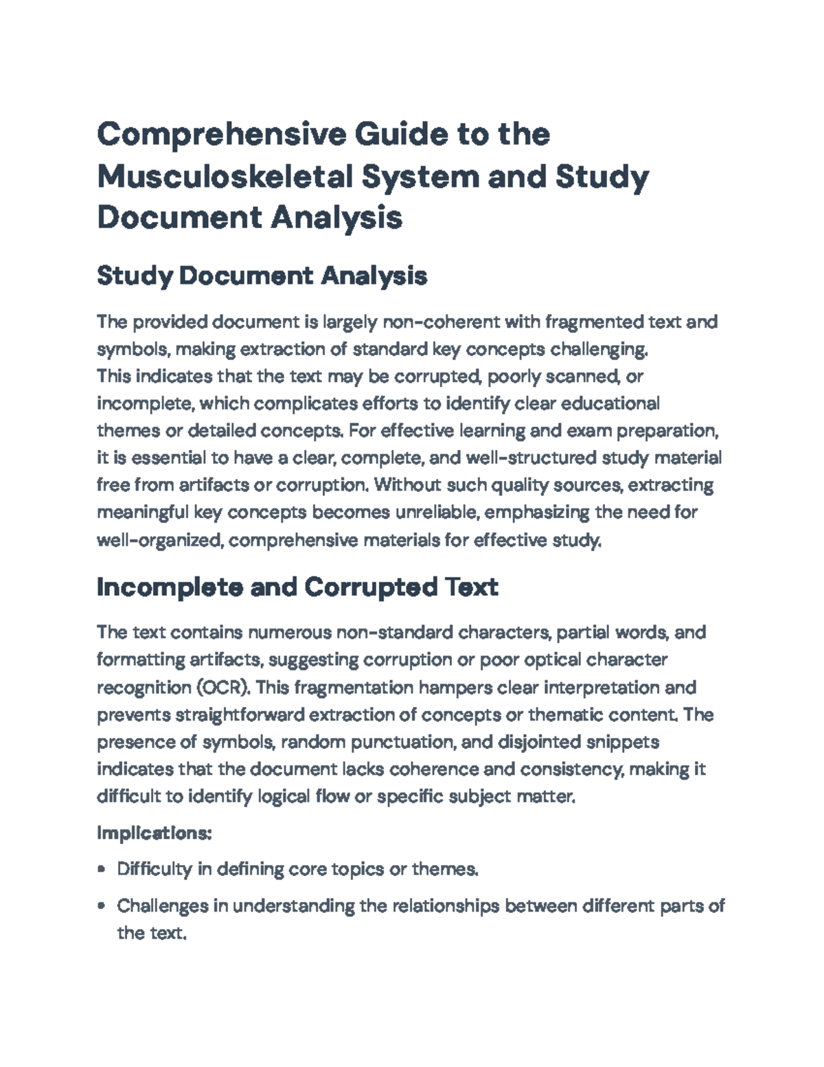 Comprehensive Overview of the Musculoskeletal System (BIO 101) - Studocu