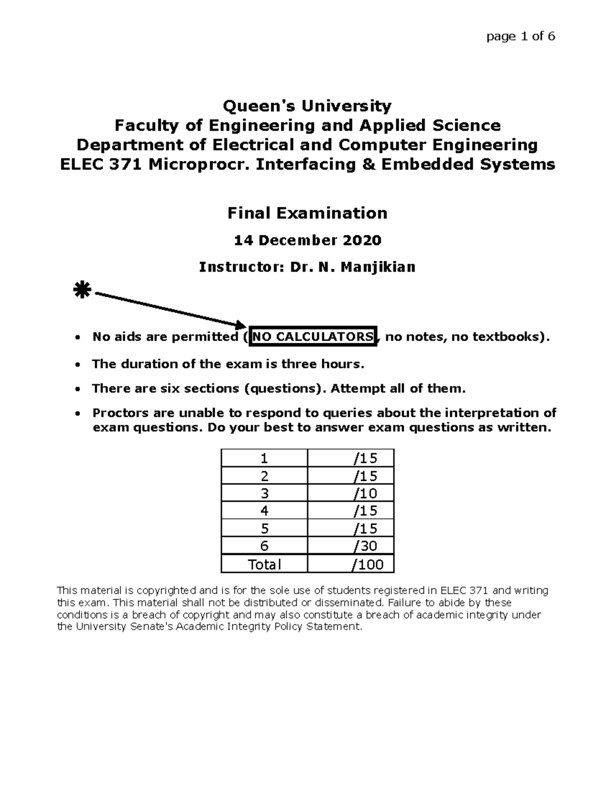 ELEC 371 Final Exam Review - Microprocessor Interfacing & Embedded Systems - Studocu