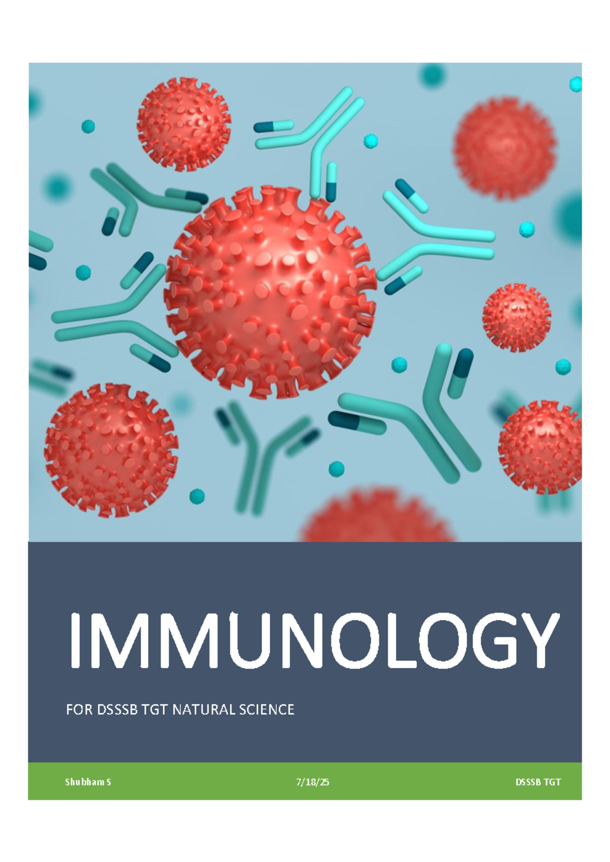 IMMUNOLOGY FOR TGT NATURAL SCIENCE: Unit 1-6 Summary & MCQs - Studocu