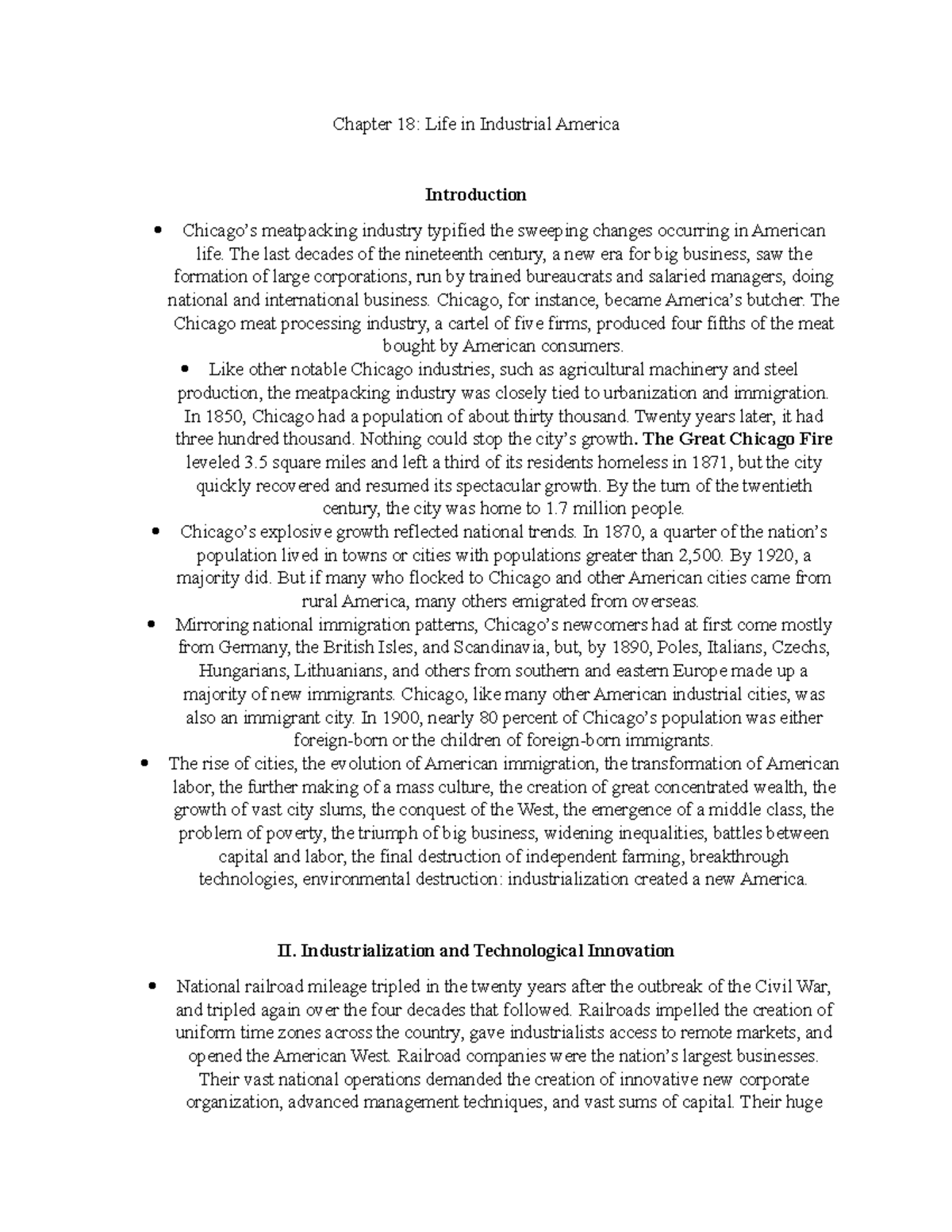 Chapter 18 - Homework notes - Chapter 18: Life in Industrial America ...