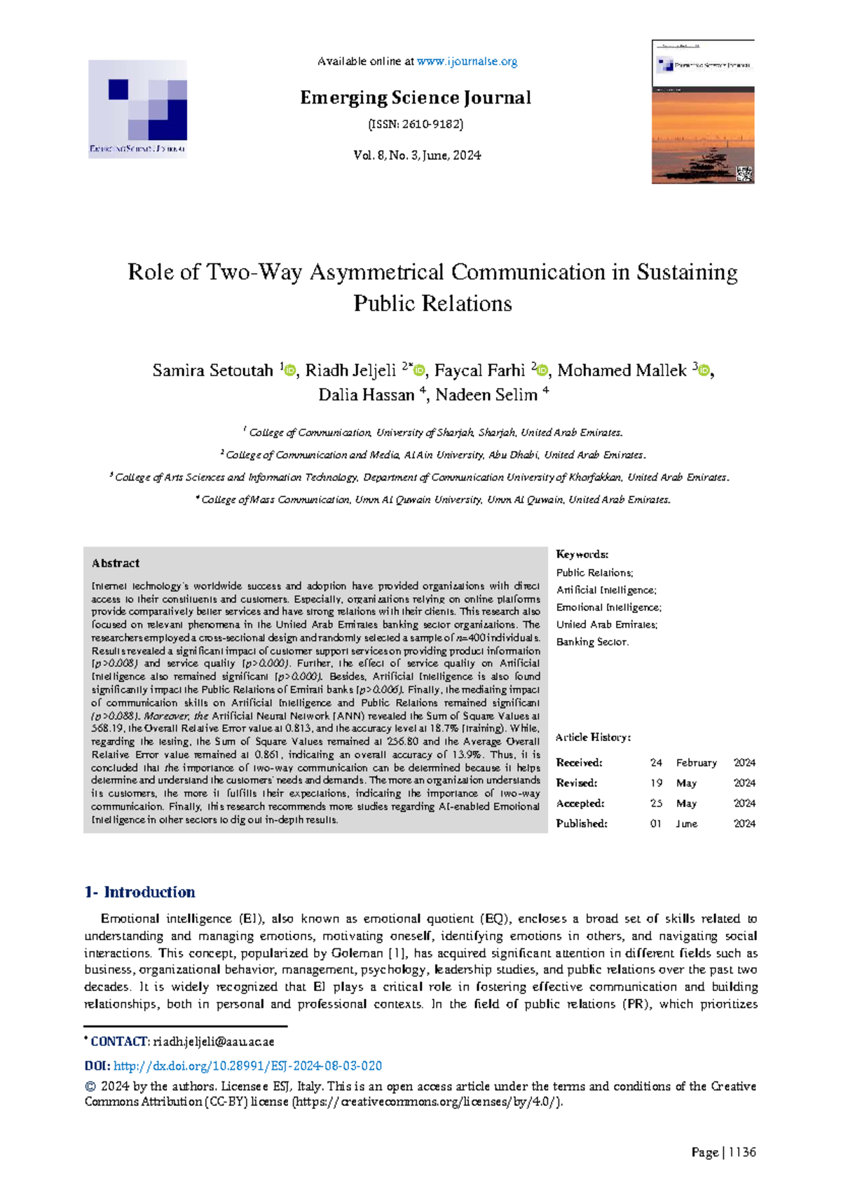The Role of Asymmetrical Communication in UAE Banking PR (COM 301 ...