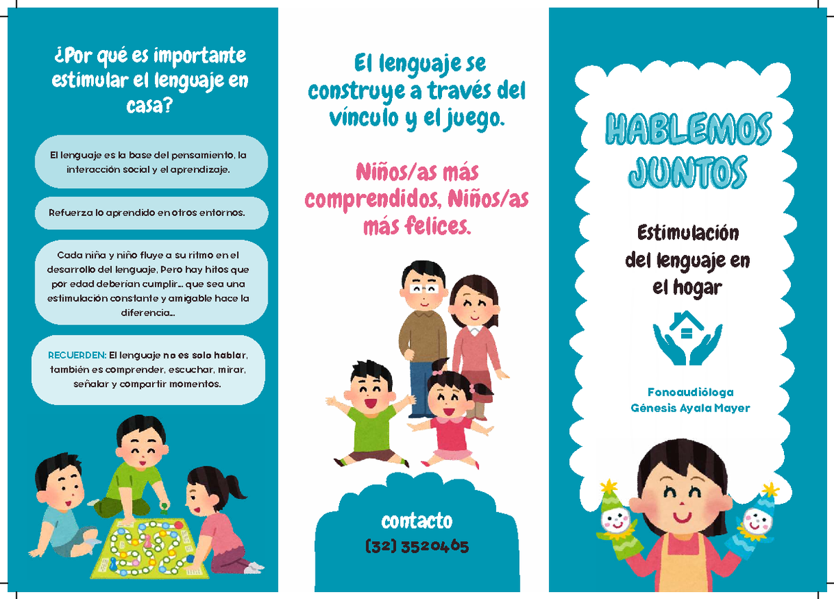 TRÍPTICO: ESTIMULACIÓN DEL LENGUAJE EN EL HOGAR (32) 3520465 - Studocu