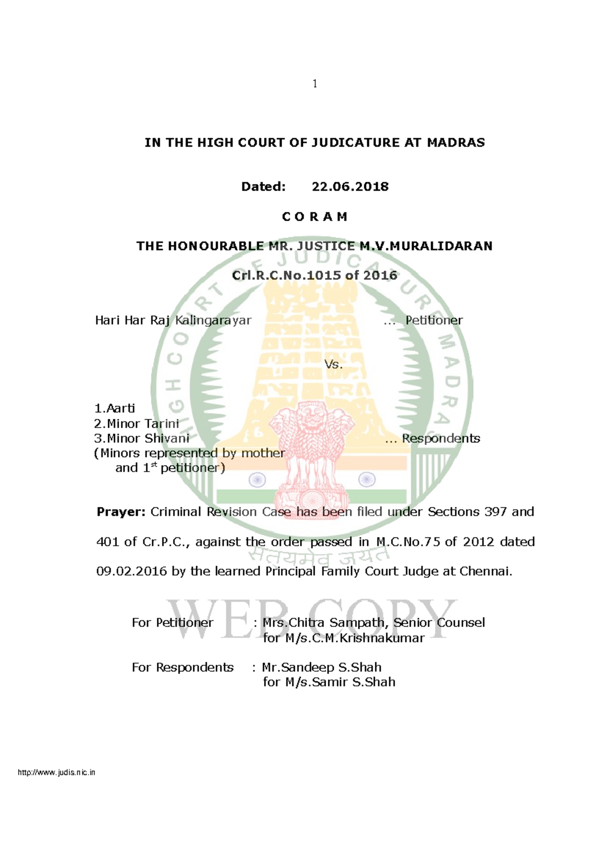 Crl.R.C.No.1015 of 2016: Maintenance judgement in family court case ...