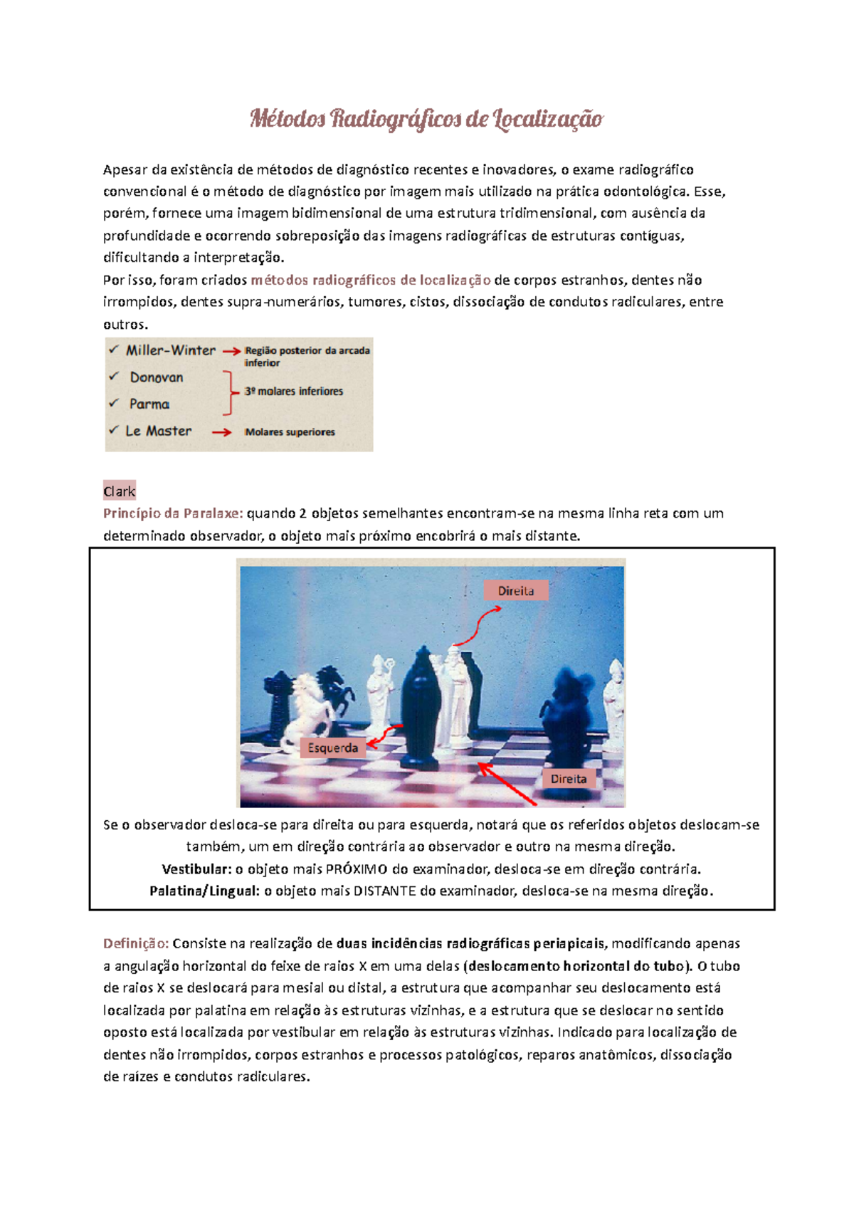 Métodos Radiográficos de Localização na Odontologia - Curso Clínico ...