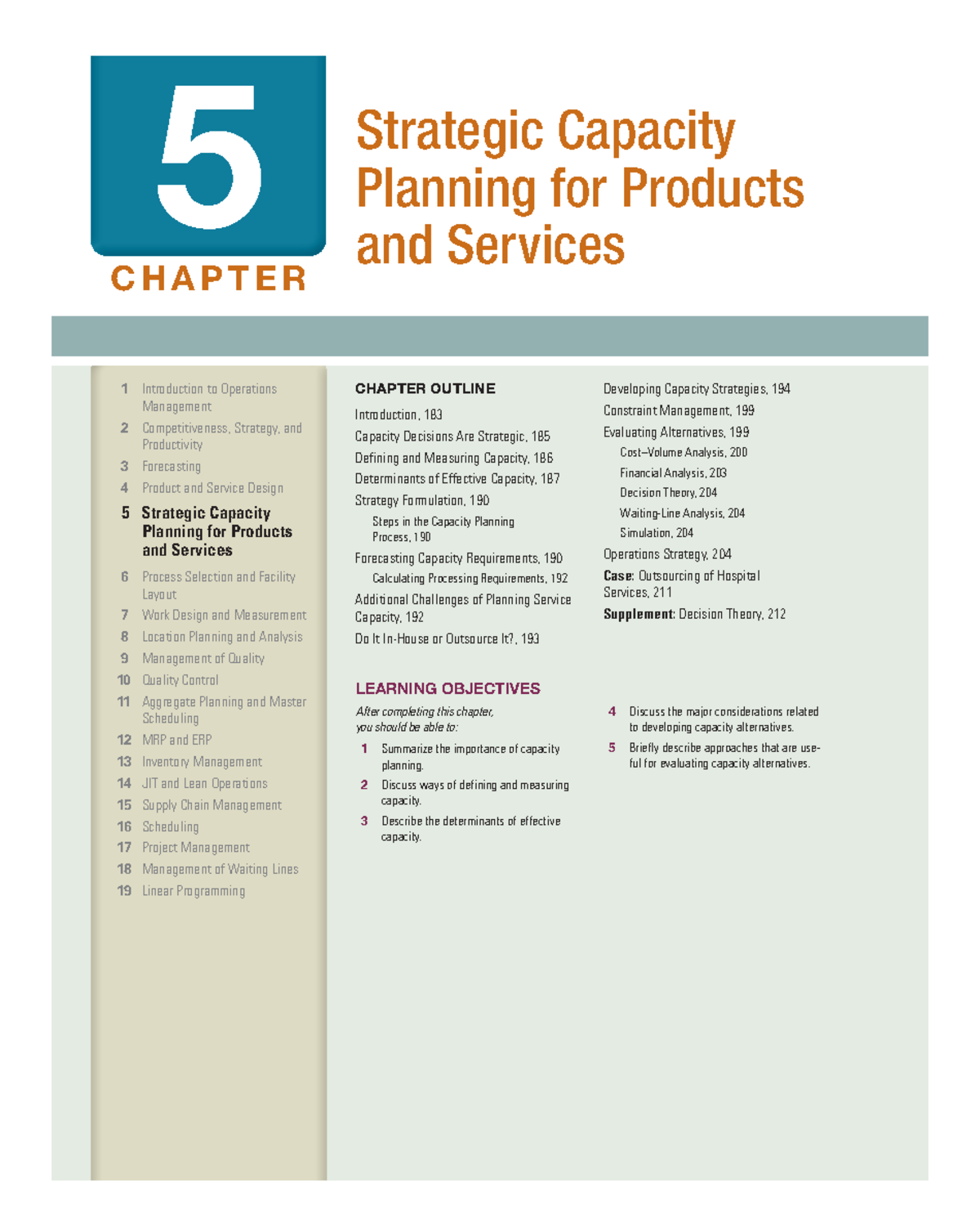 Chapter 5: Strategic Capacity Planning for Products & Services - Studocu