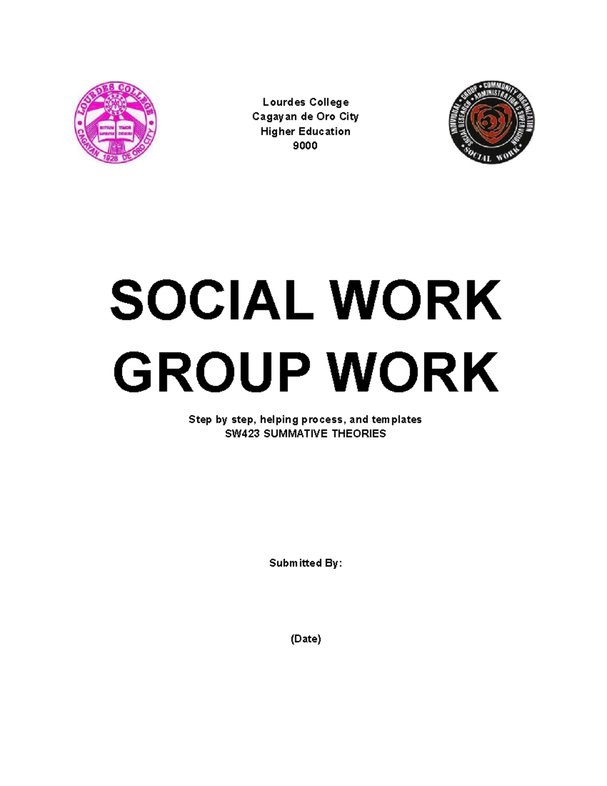 SW423 Group Work in Social Work: Step by Step Helping Processes - Studocu