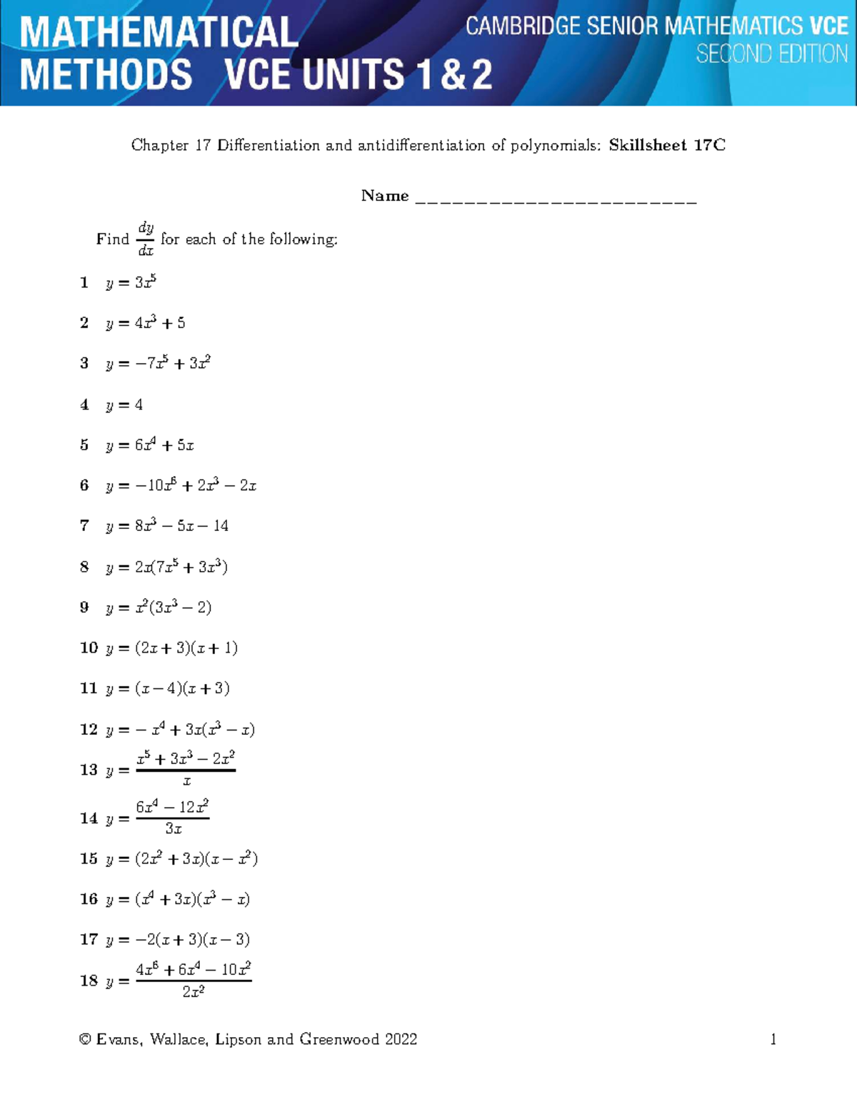 Chapter 17C: Differentiation & Antidifferentiation of Polynomials ...