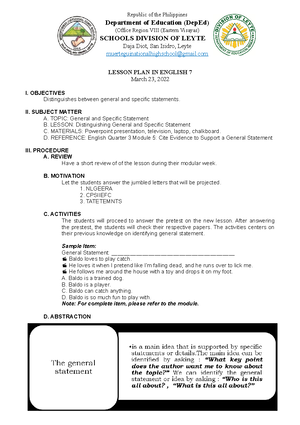 4a's - 4As format for lesson plan - BANGHAY ARALIN SA FILIPINO GAMIT ...