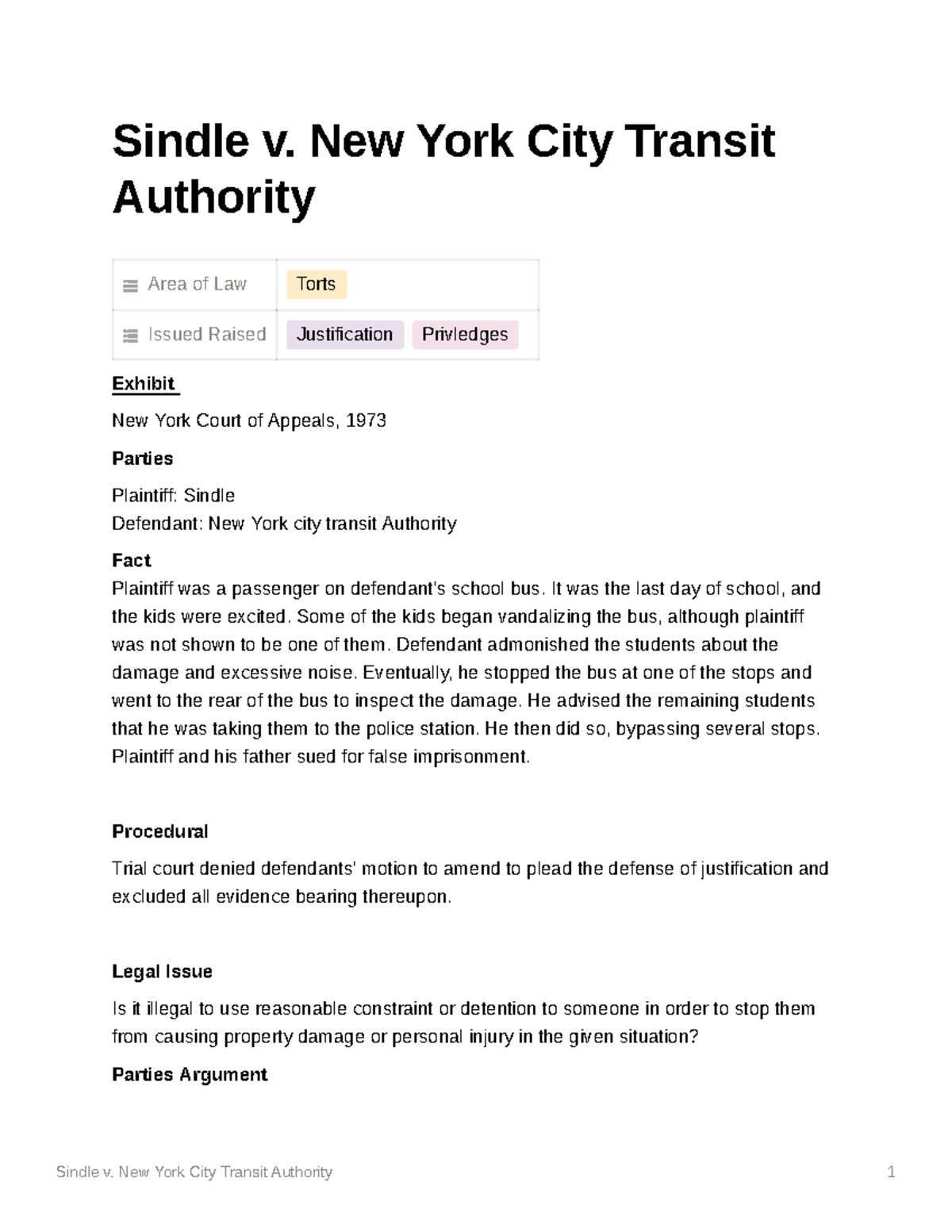 Sindle v - helpful - Sindle v. New York City Transit Authority 1 Sindle ...