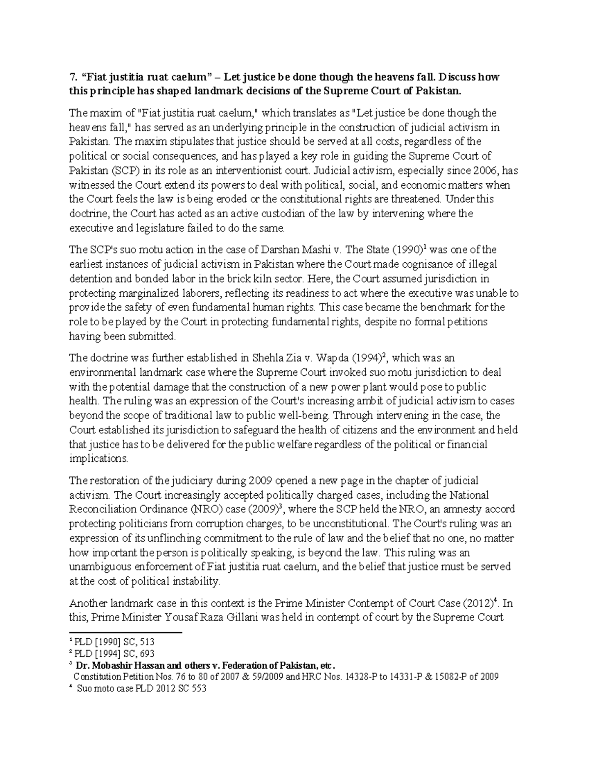 SCP Landmark Decisions: The Impact of Justitia Ruat Principle - Studocu