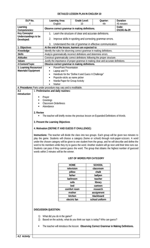 Math formal lesson plan template - Name: Date: Grade Level/Course Name ...
