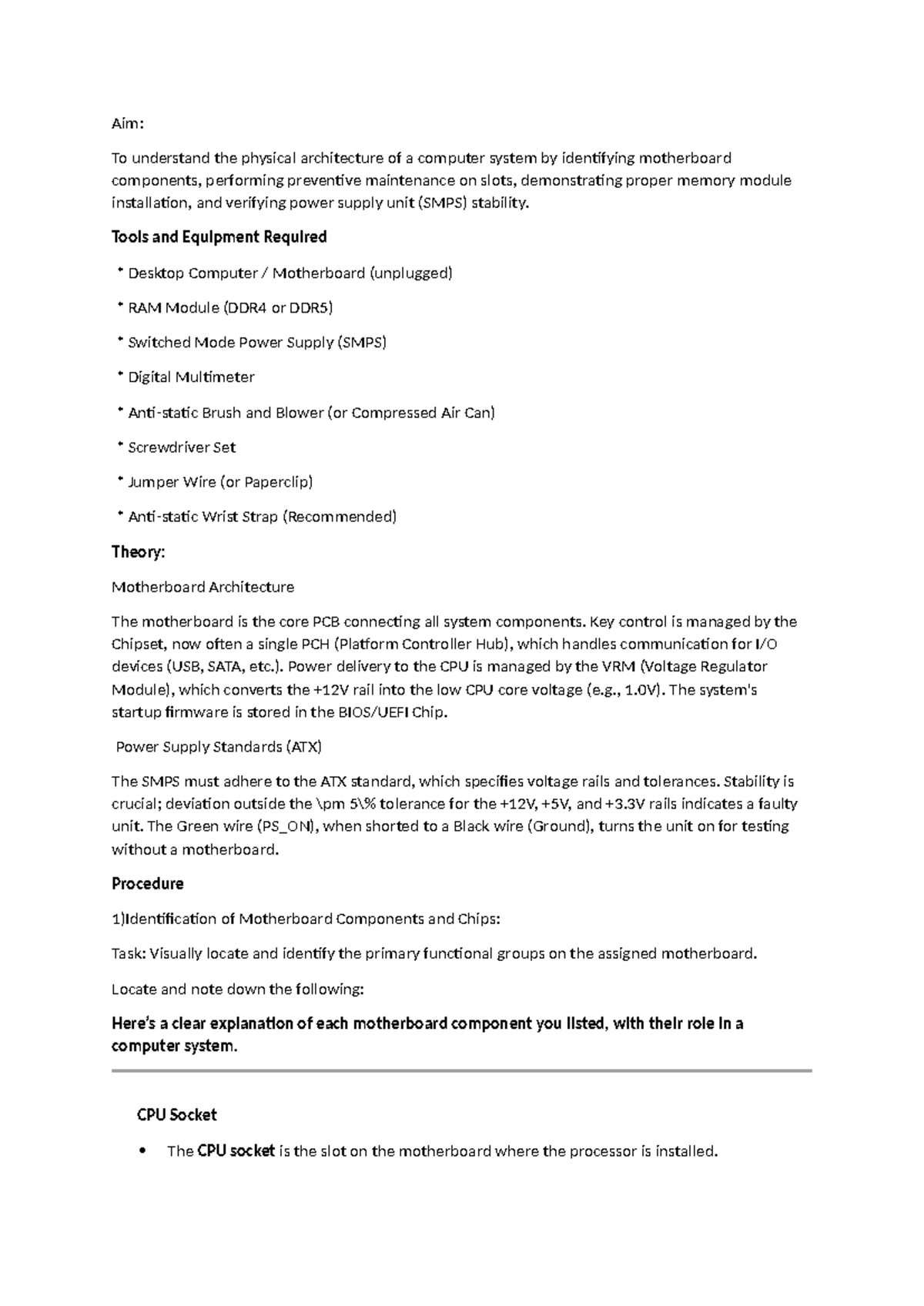 Cn Lab Exercise 1 - Computer System Architecture & Maintenance Notes ...
