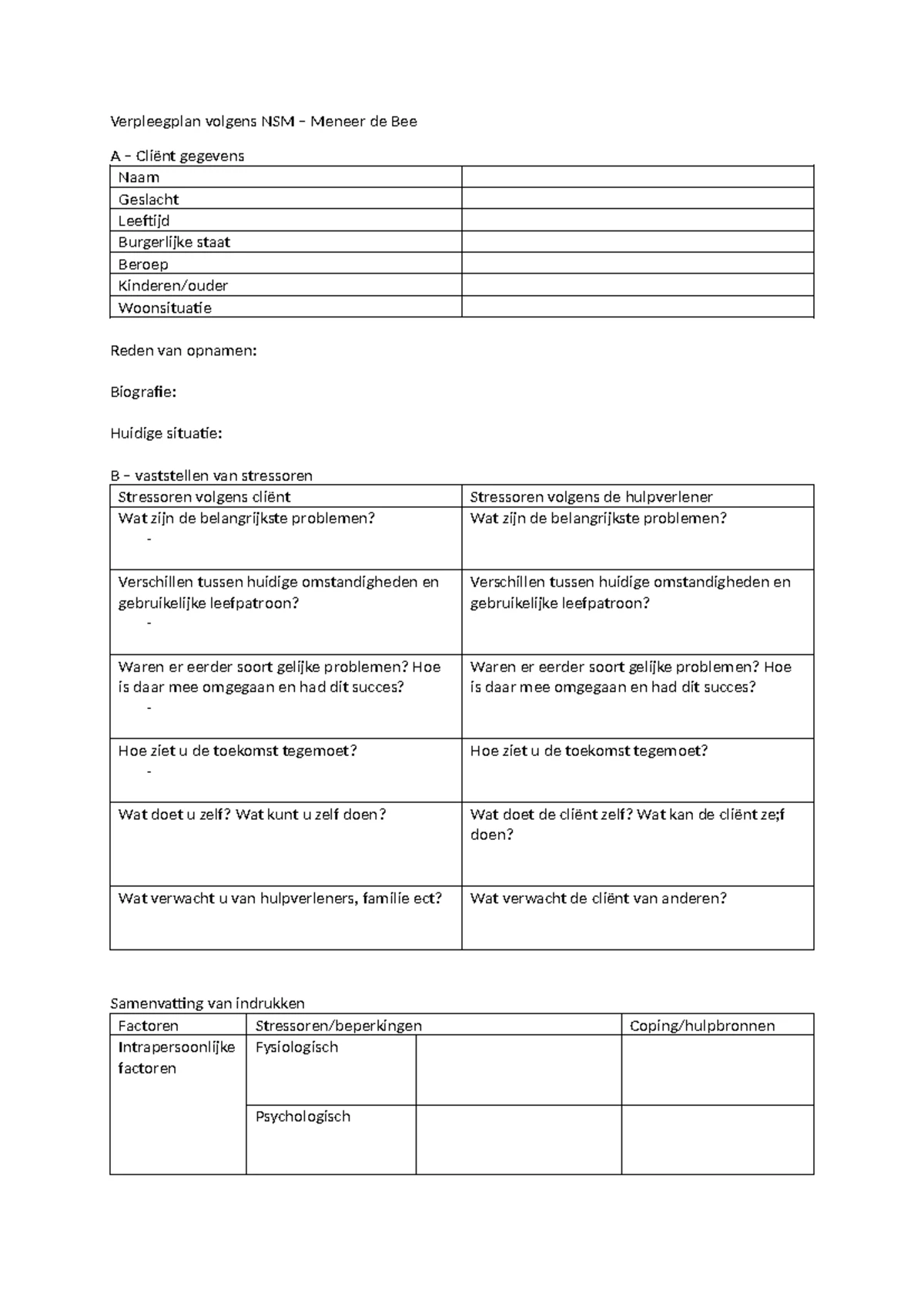 Gordon Anamnese Uitleg en Voorbeeldvragen voor Zorgprofessionals ...