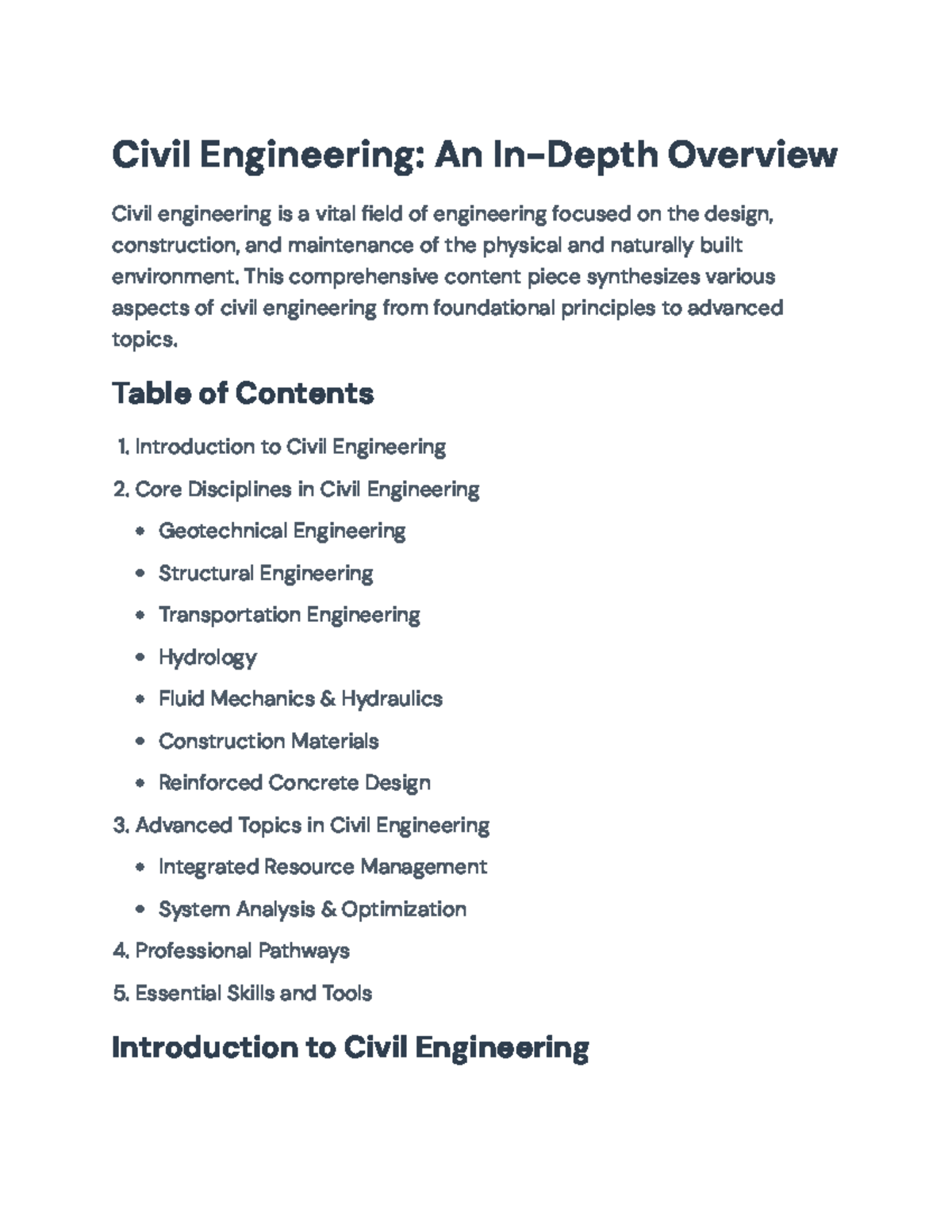 Comprehensive Civil Engineering Fundamentals Overview (CE 101) - Studocu