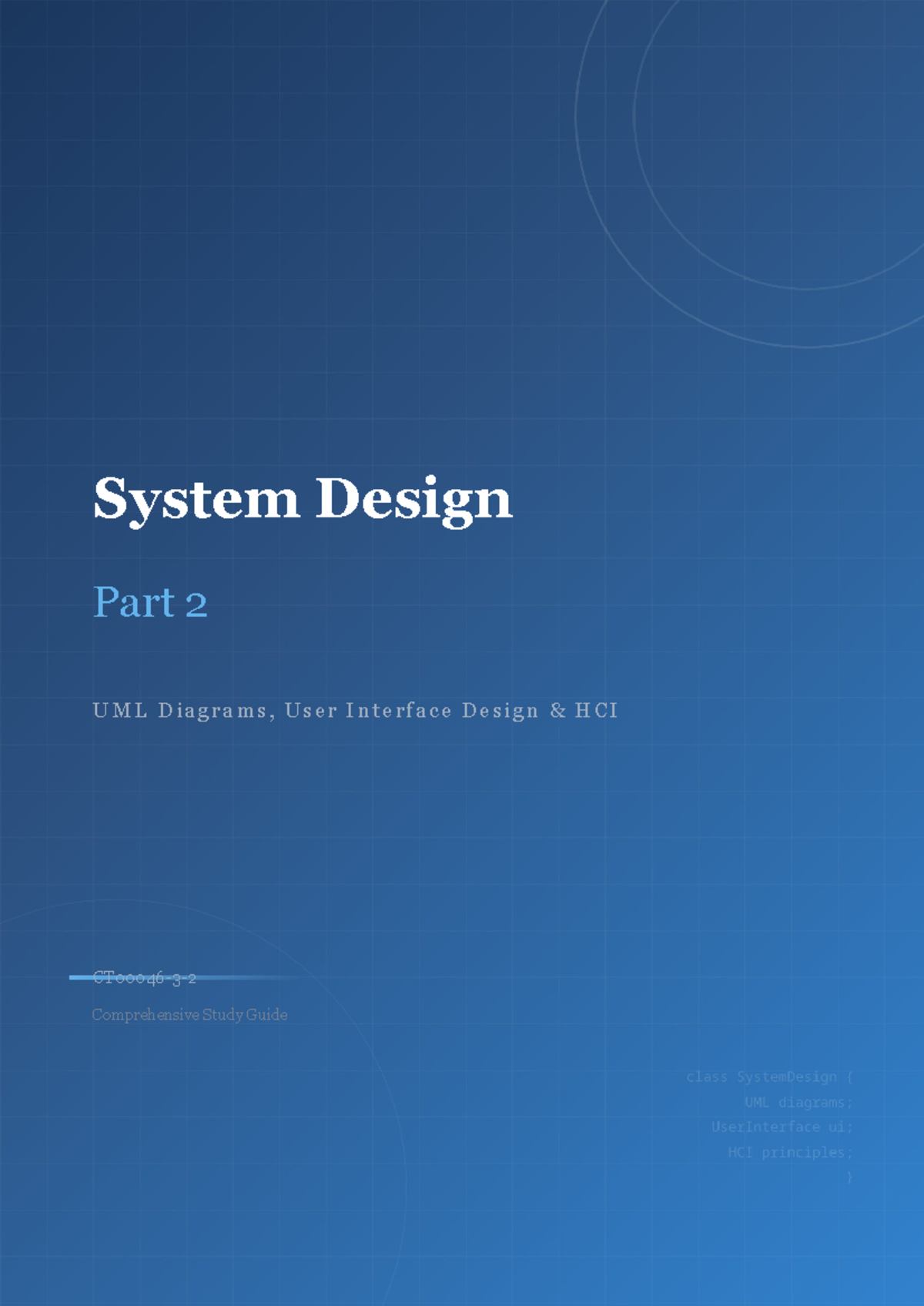 System Design Part 2: UML Diagrams & User Interface Design Study Guide ...