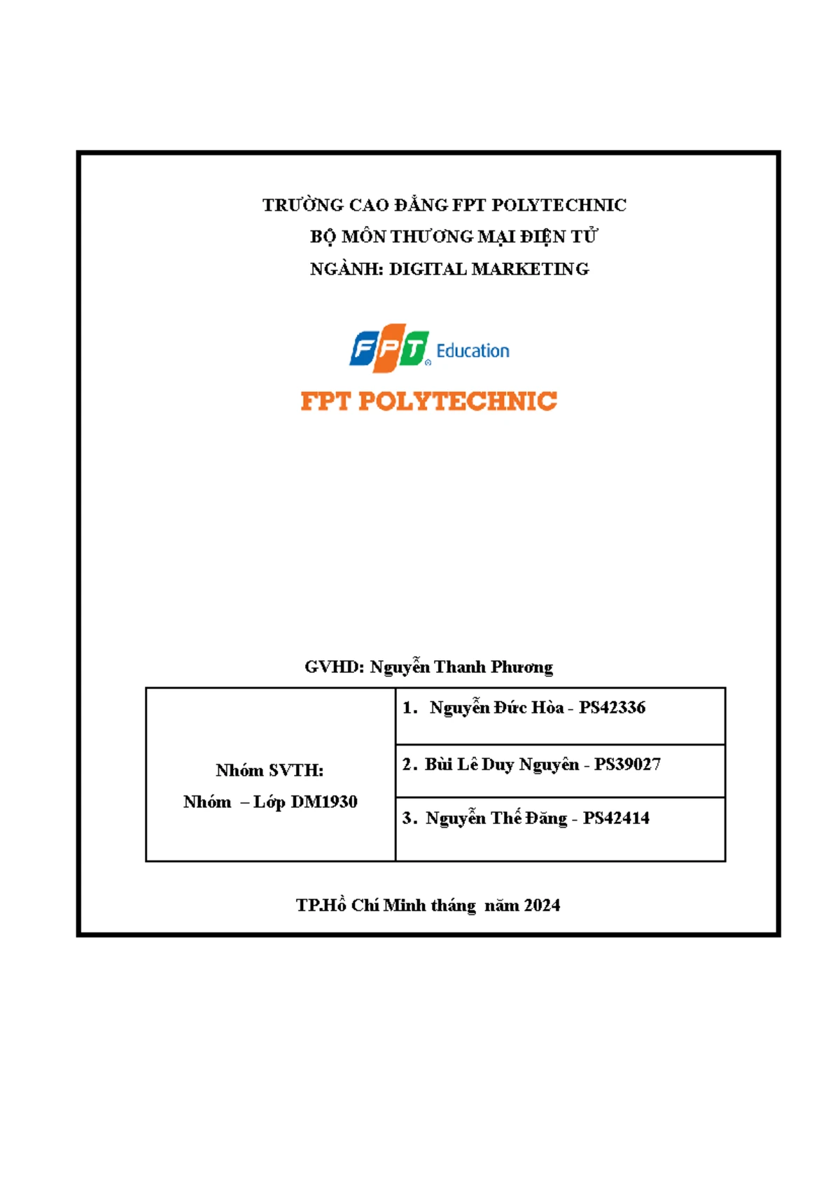 ASM Nhóm 04 Hành vi khách hàng - TRƯỜNG CAO ĐẲNG THỰC HÀNH FPT ...