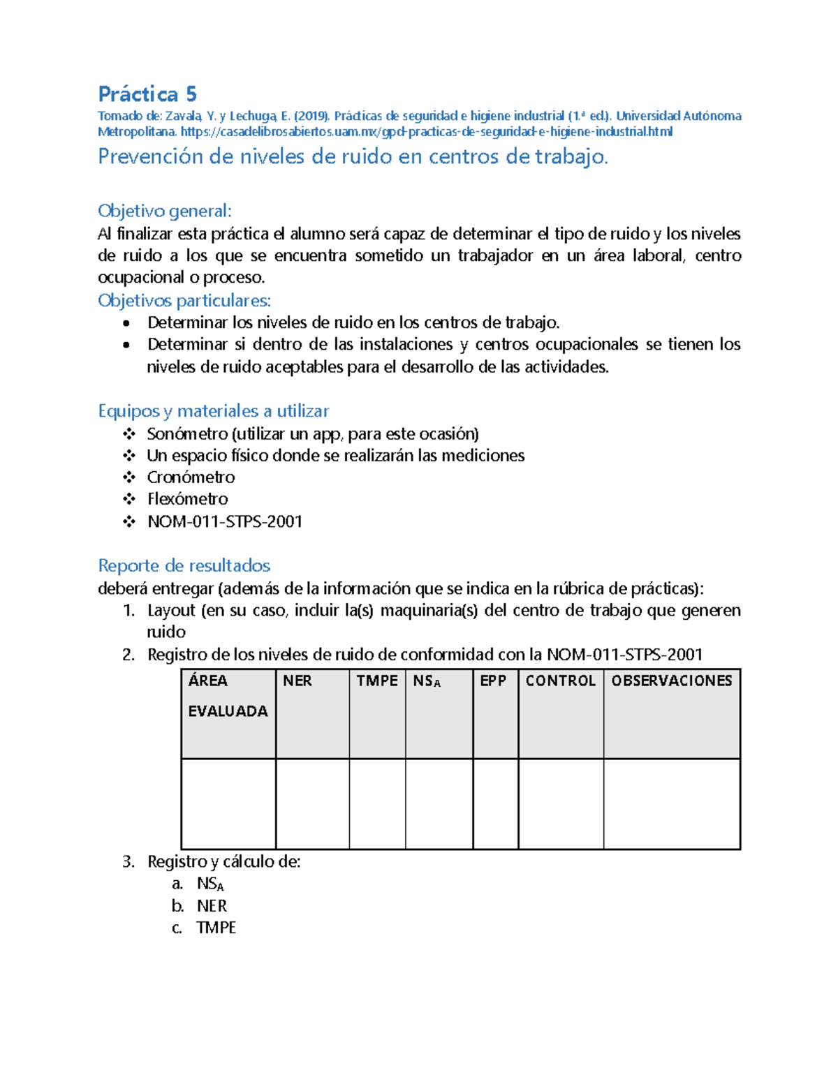 Práctica 5: Prevención de Ruido en el Trabajo - SEHI YZO - Studocu