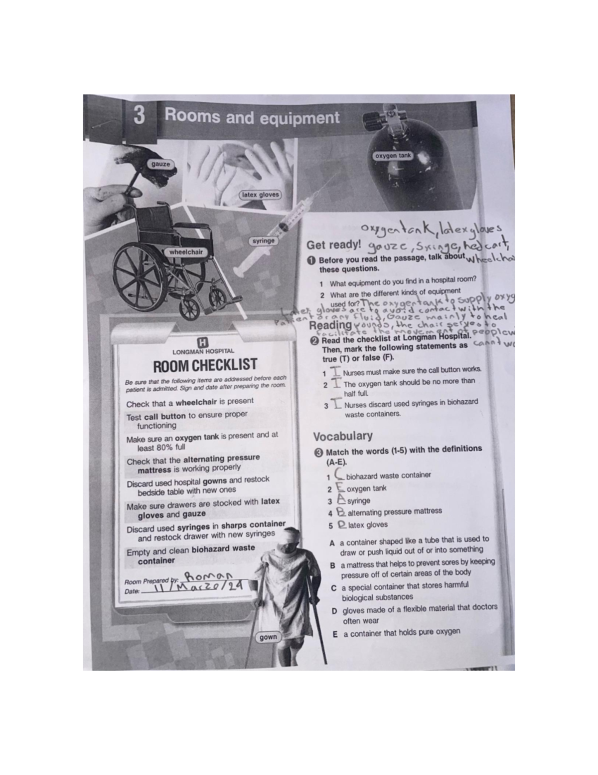 Rooms and Equipment Checklist for Hospital Preparation - Inglés - Studocu