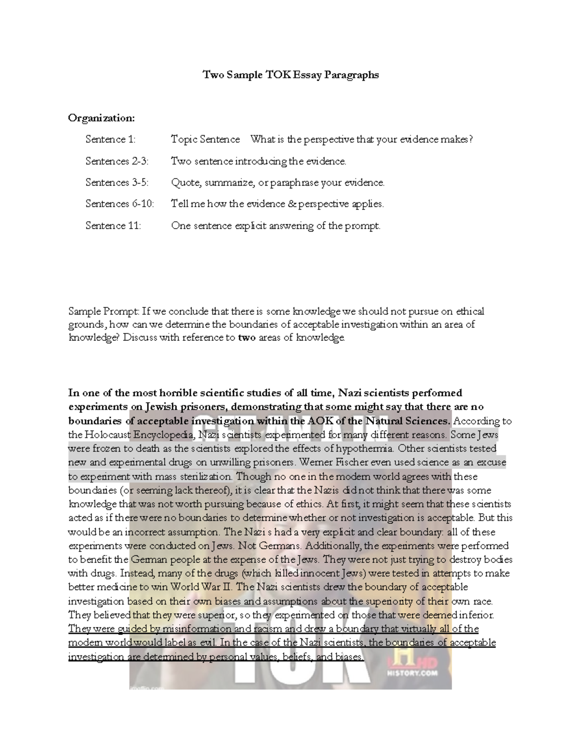 TOK Essay Body Paragraph Breakdown: Ethical Boundaries in Knowledge ...