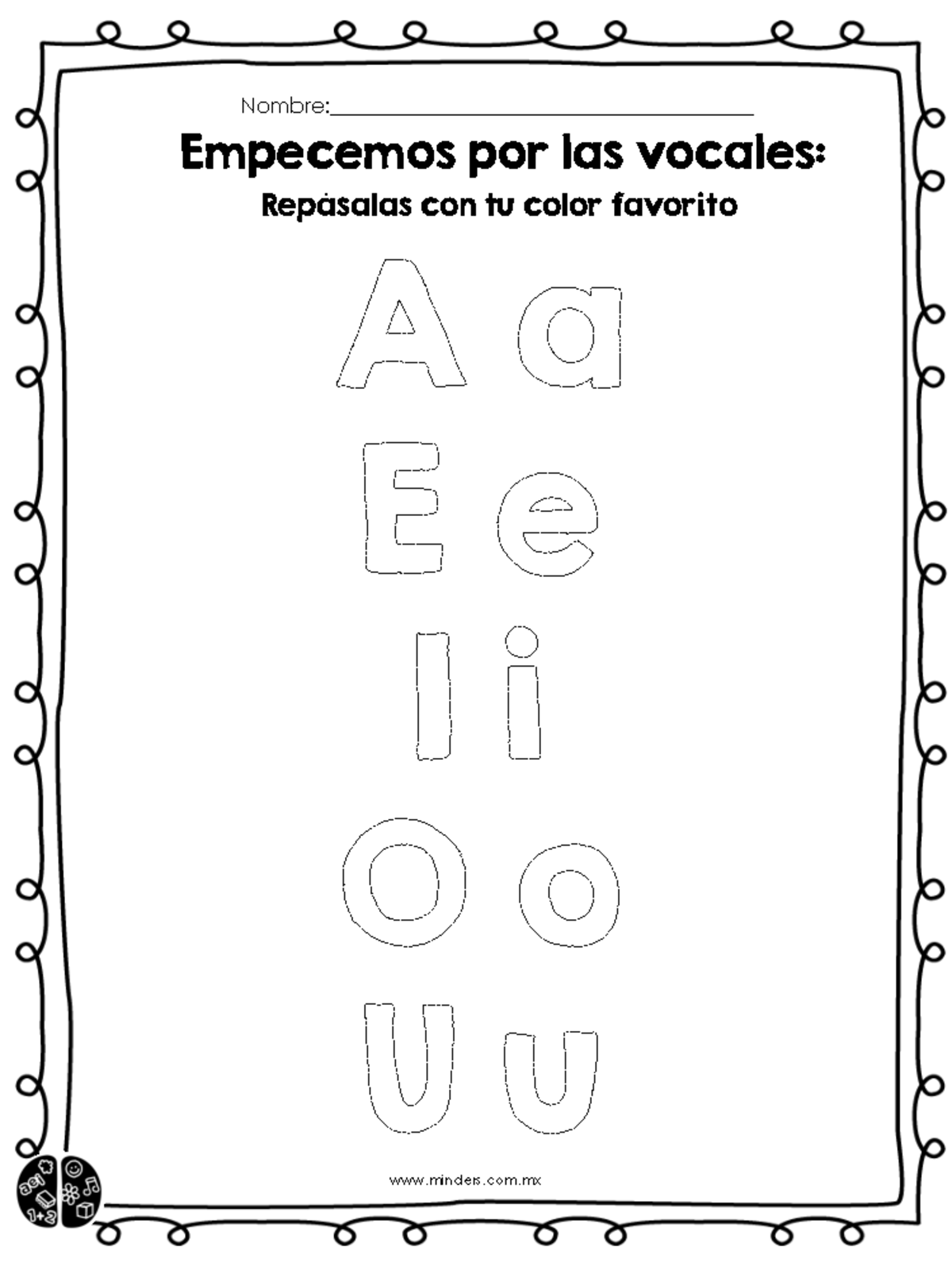 Vocales - Empecemos por las vocales: Repásalas con tu color favorito m ...