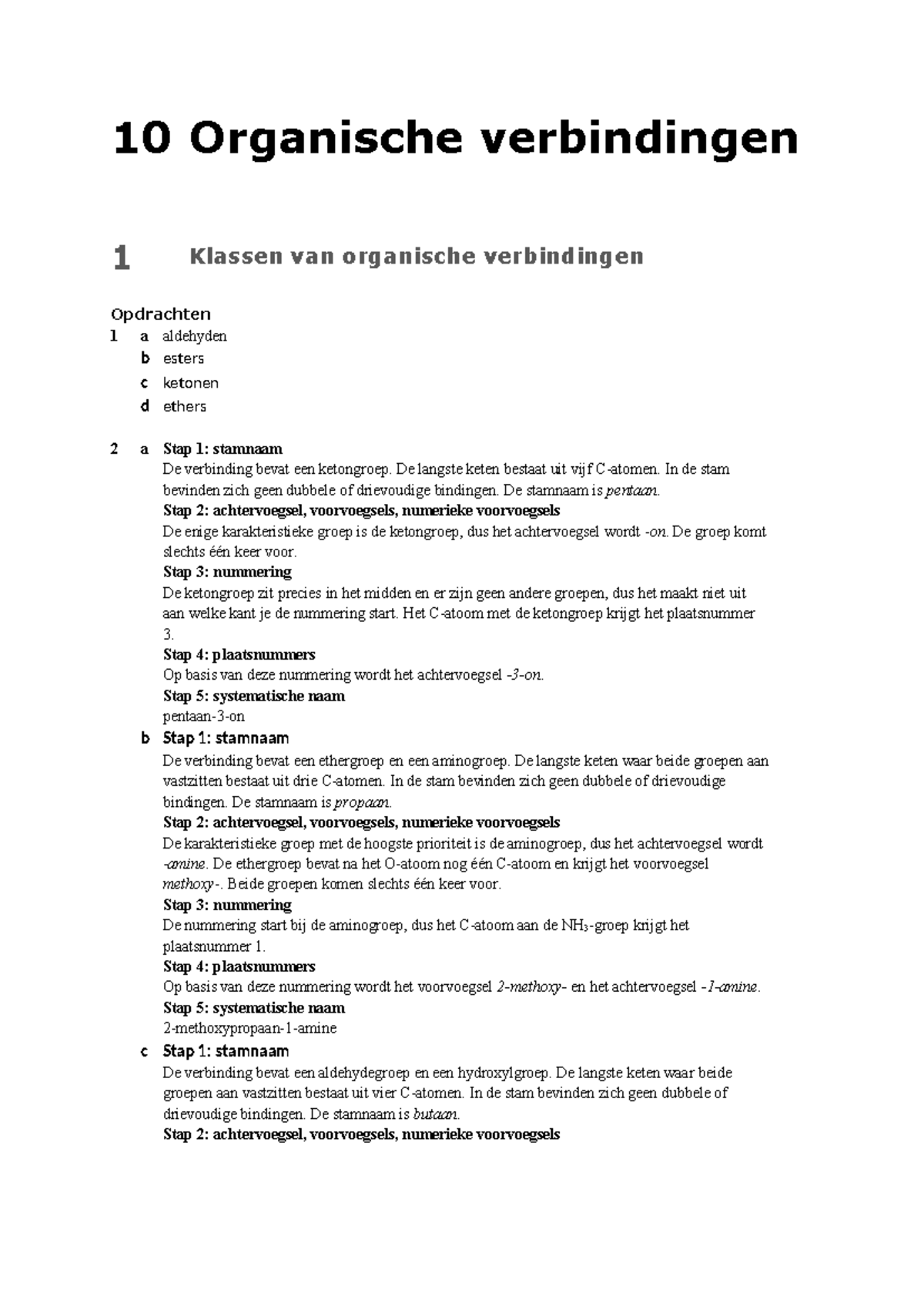 Antwoorden op Opdrachten H10 - Organische Verbindingen VWO Scheikunde ...