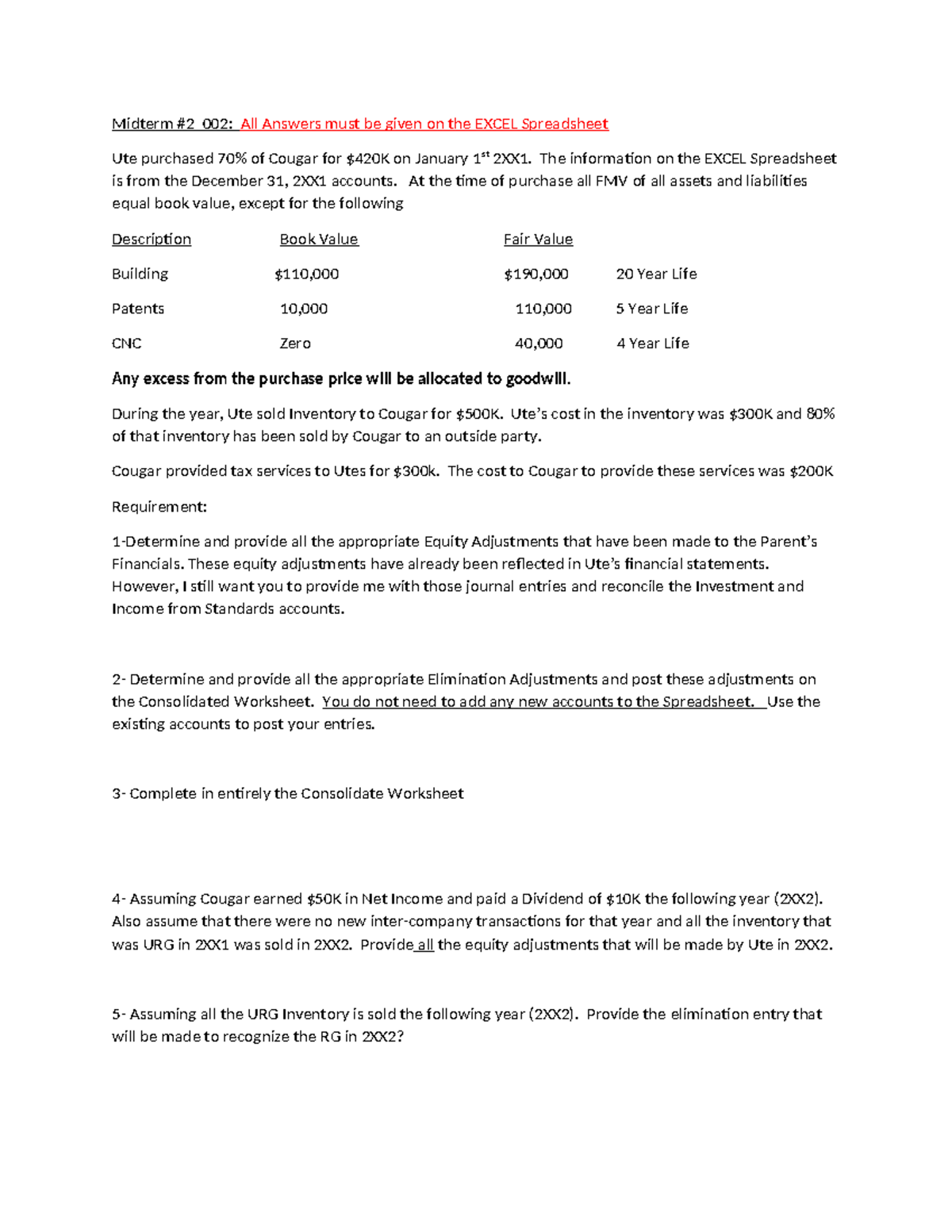 Midterm #2 002: Chapter 1-8 Practice Problem Solutions - Studocu