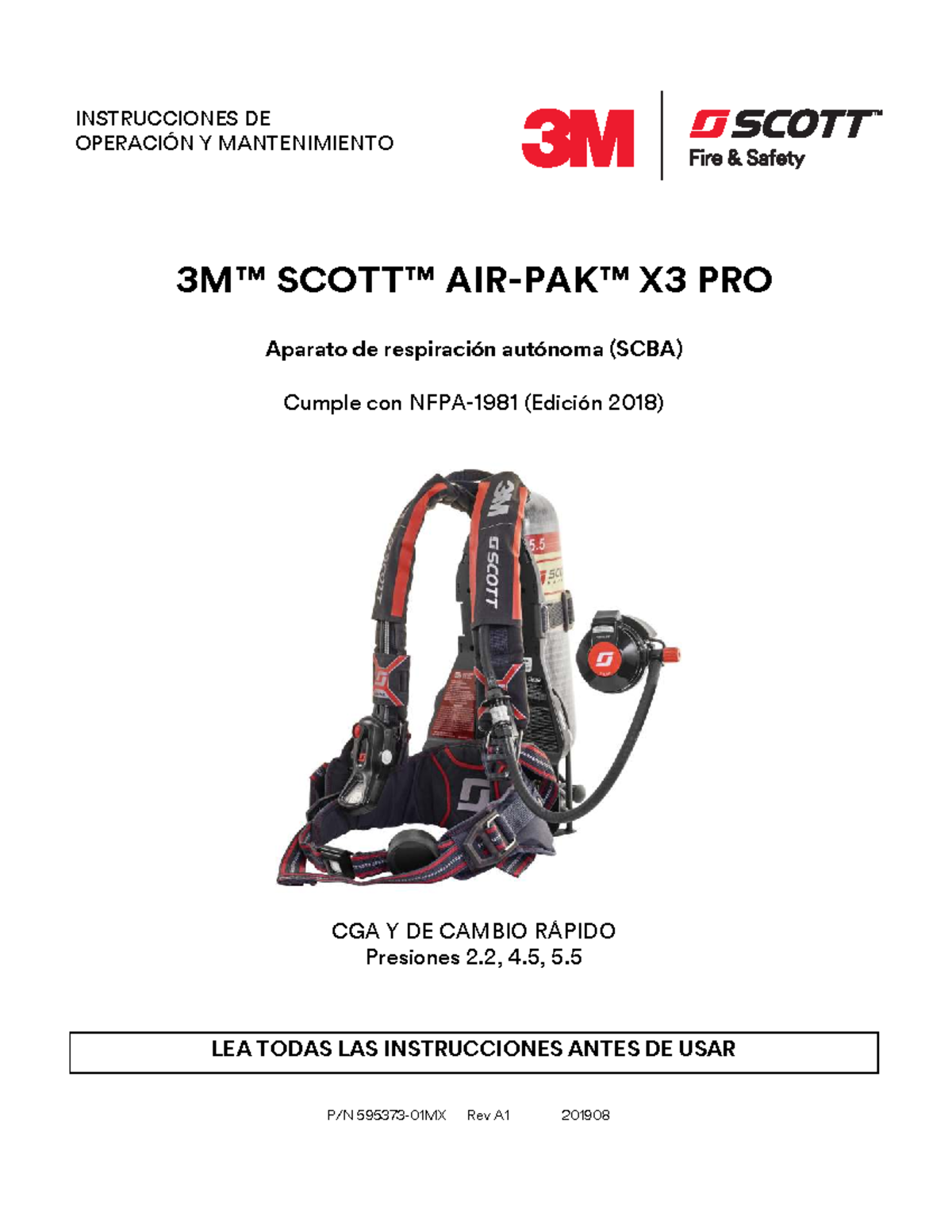 Instrucciones de Operación y Mantenimiento del SCBA 3M™ Scott™ Air-Pak ...