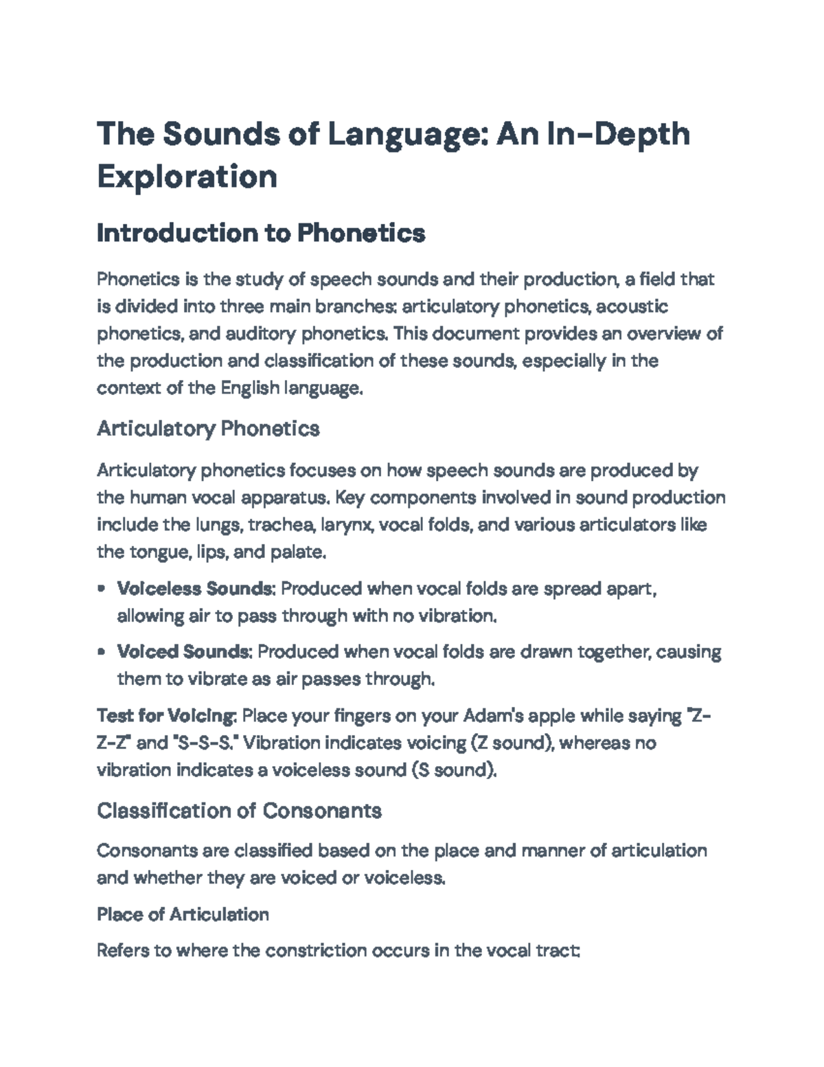 An In-Depth Exploration of Phonetics: Understanding Speech Sounds - The ...