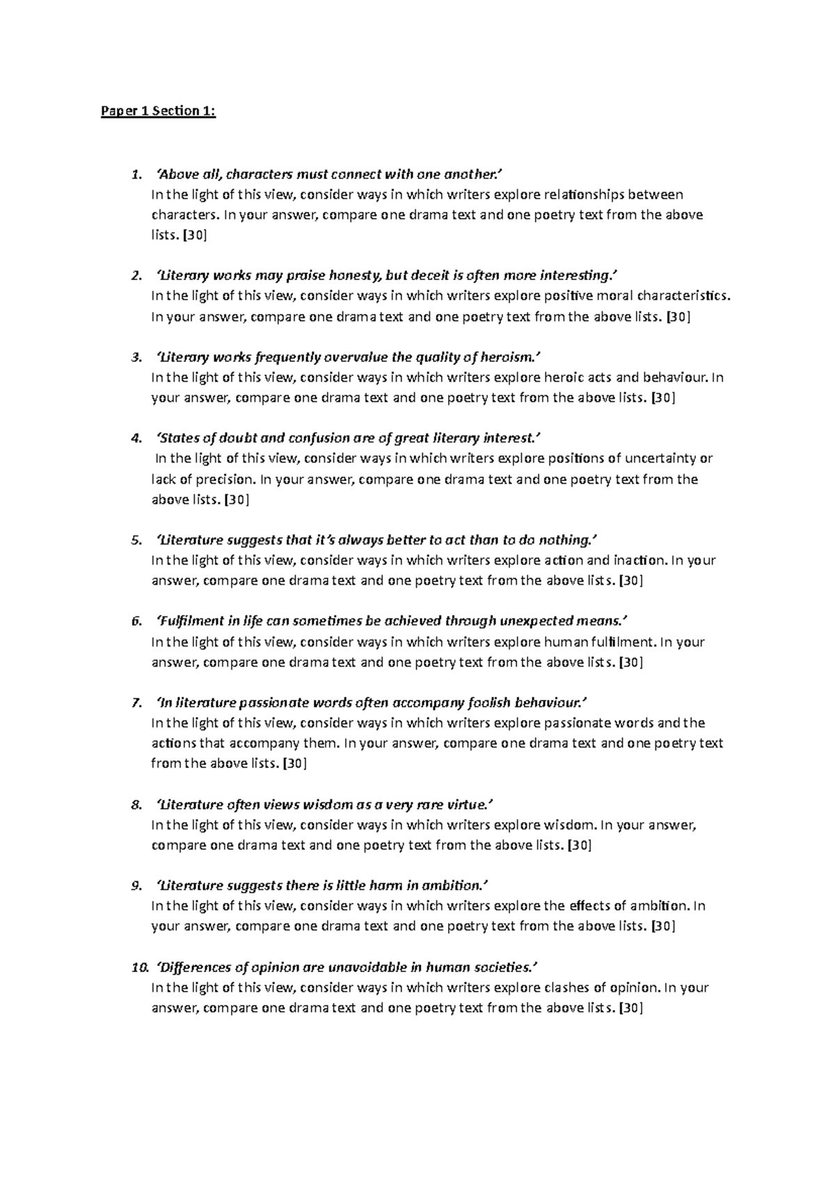 Exploring Relationships and Themes in Literature: Practice Questions ...