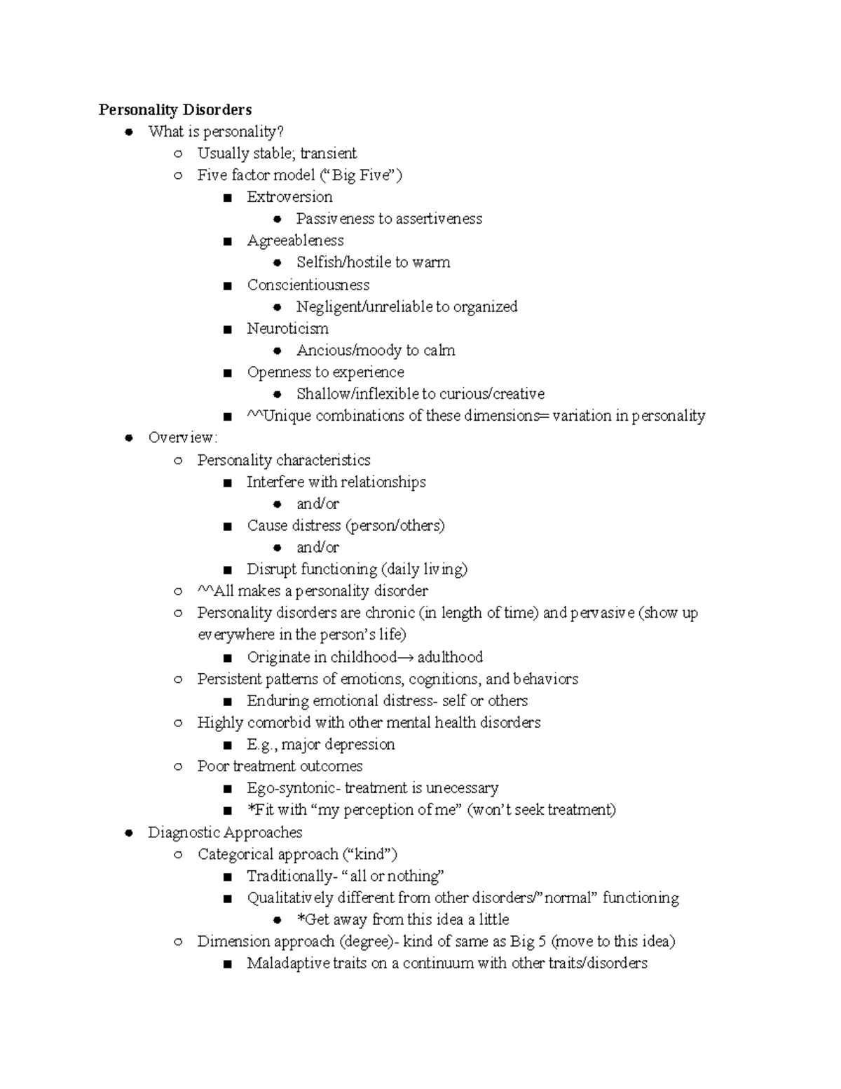 Exam 3 - Personality Disorders Overview and Diagnostic Criteria ...