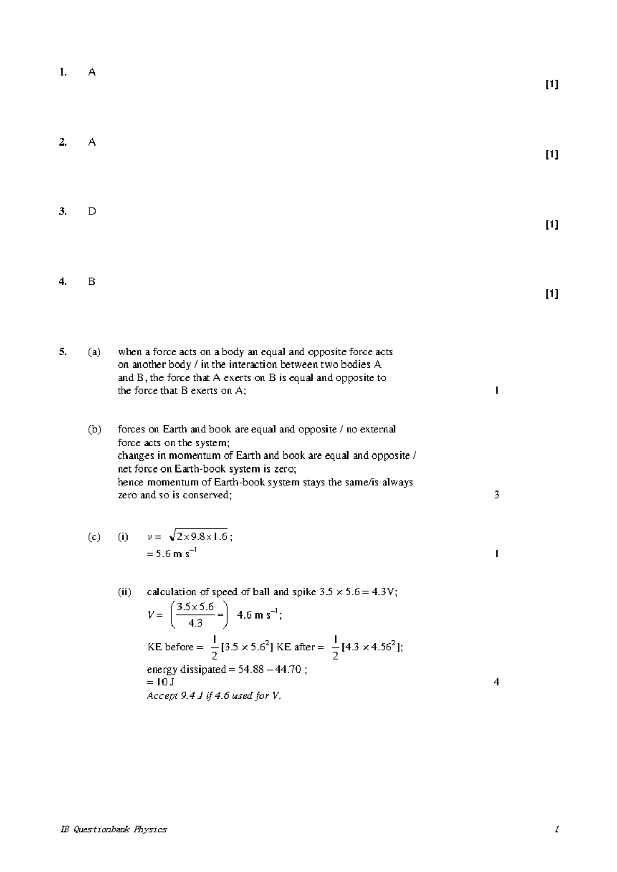 IB Physics Momentum Key Notes - Studocu