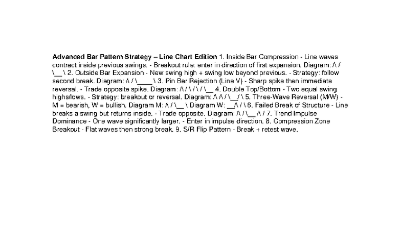 Advanced Bar Pattern Strategy: Line Chart Edition 1 - Studocu