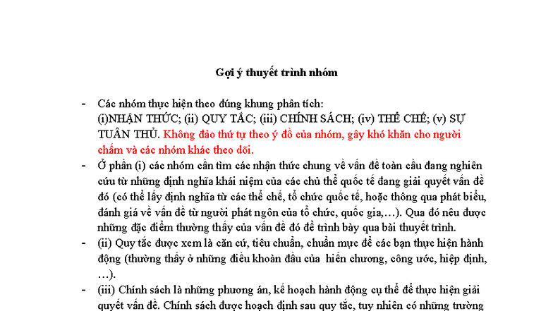 Gợi ý thuyết trình nhóm QTTC: Khung phân tích và nội dung cần chú ý ...