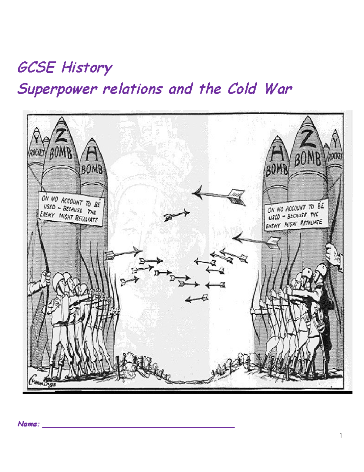 GCSE History - Cold War Study Guide Checklist (1941-62) - Studocu