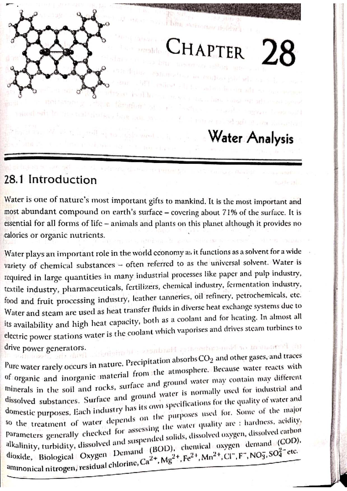 CHAPTER 28 Water Analysis: Understanding Hardness and Quality - Studocu