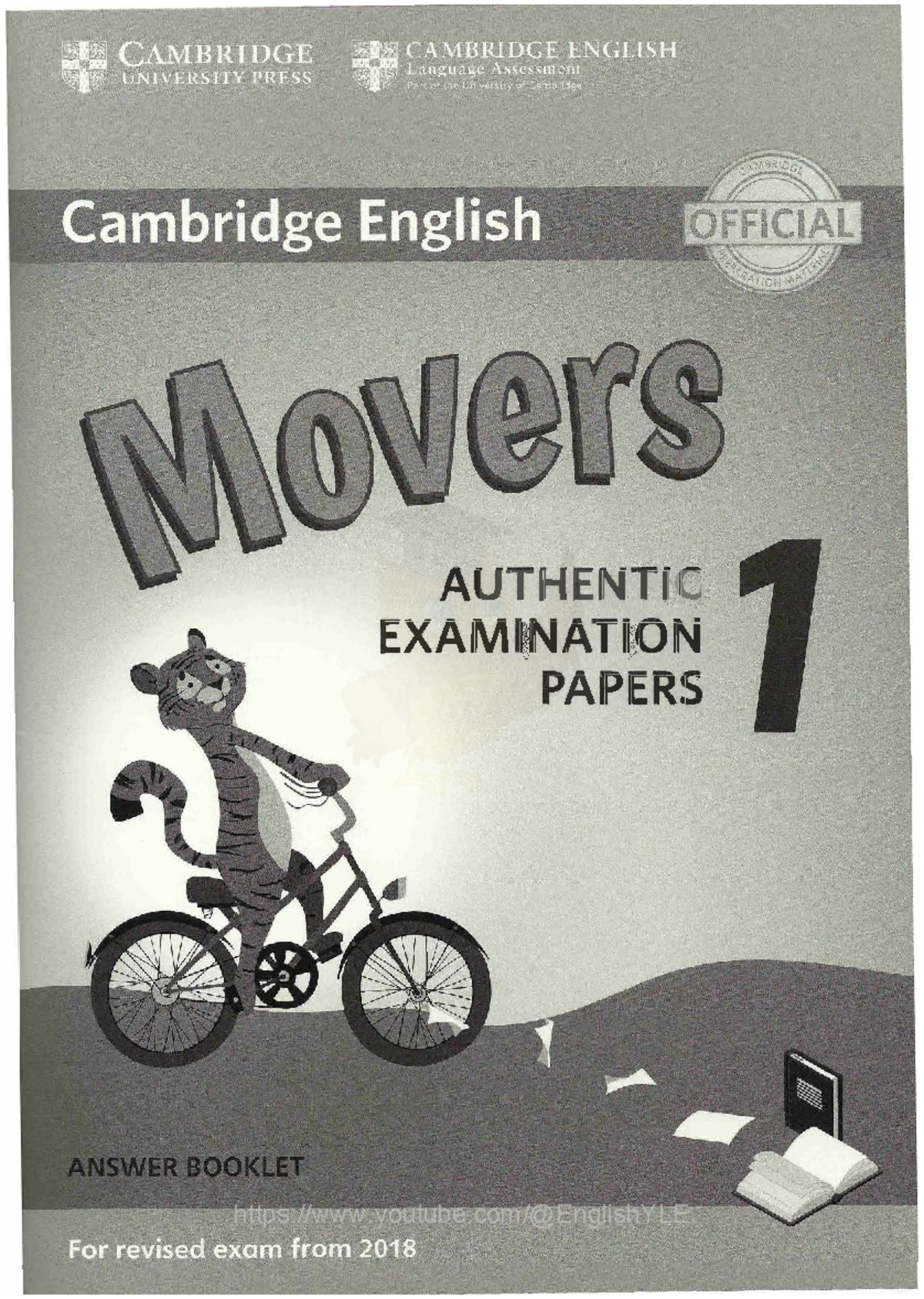 CAMBRIDGE ENGLISH MOVERS 1 ANSWER BOOKLET: AUTHENTIC TESTS - Studocu